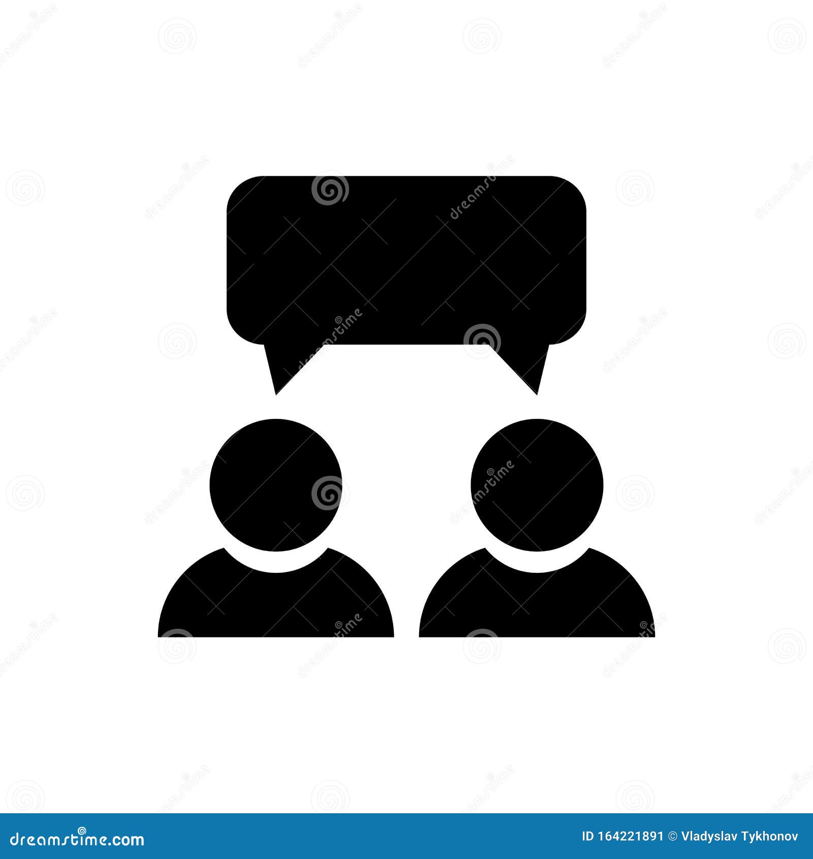 Dialog Icon in Black. Symbol of Dialogue between Two People. Vector ...