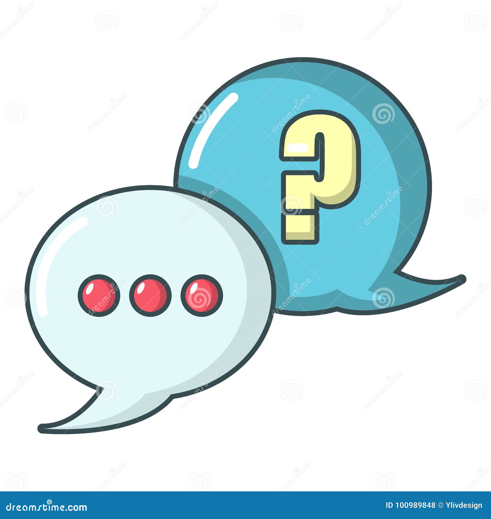Dialog icon, cartoon style stock vector. Illustration of answer - 100989848