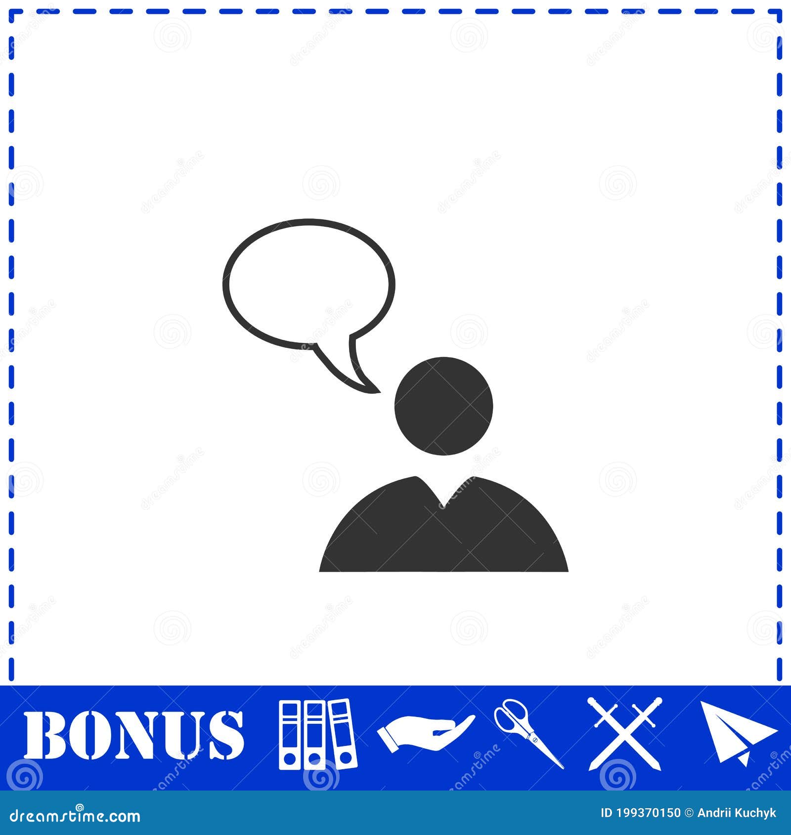 Dialog icon flat stock illustration. Illustration of chatting - 199370150