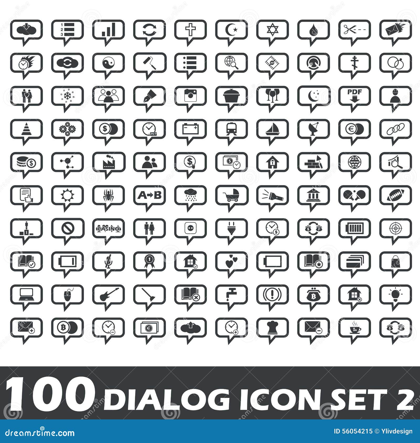 Dialog icon set 2 stock vector. Illustration of internet - 56054215