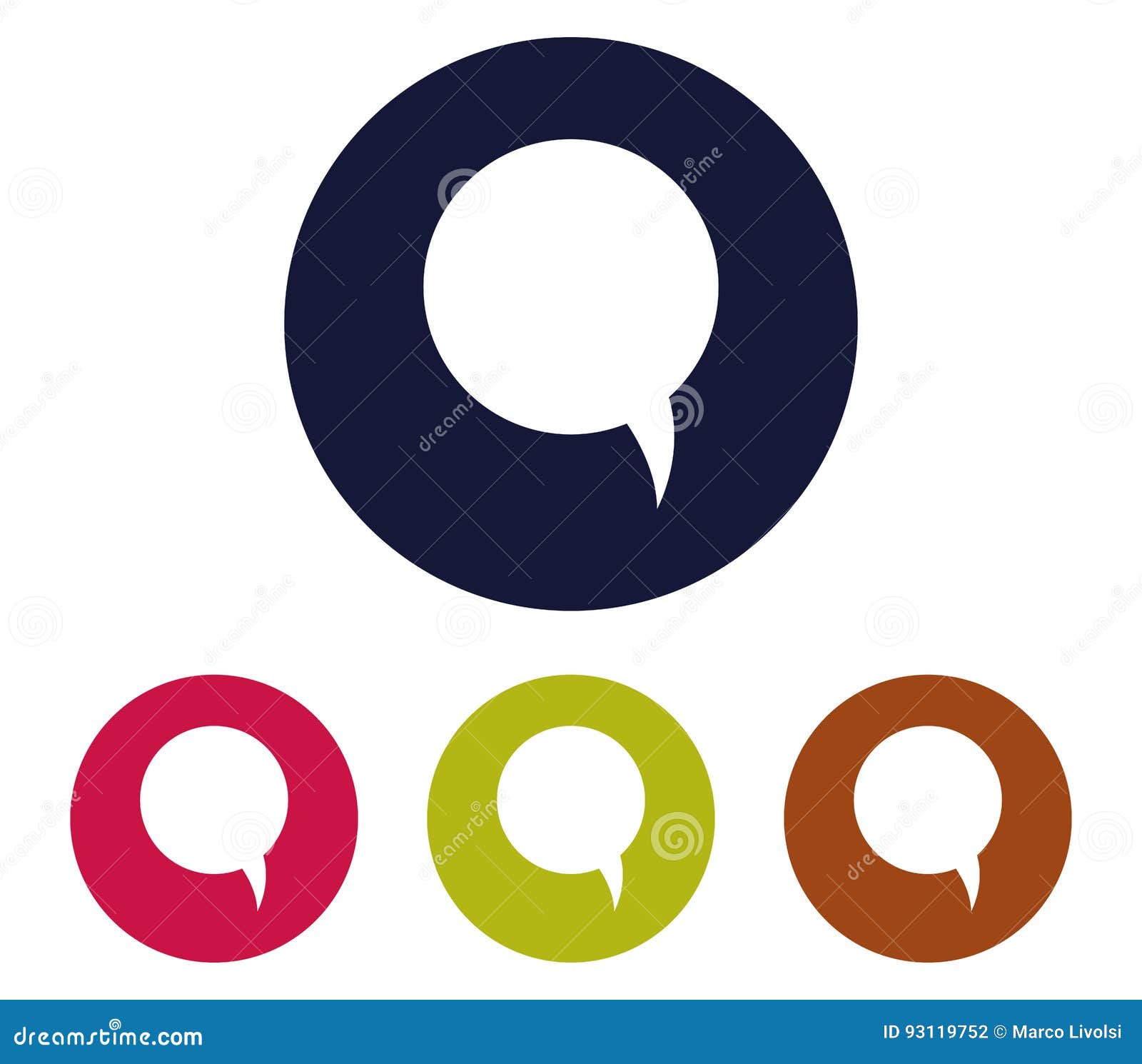 Dialog Icon Set Illustrated Stock Illustration - Illustration of ...