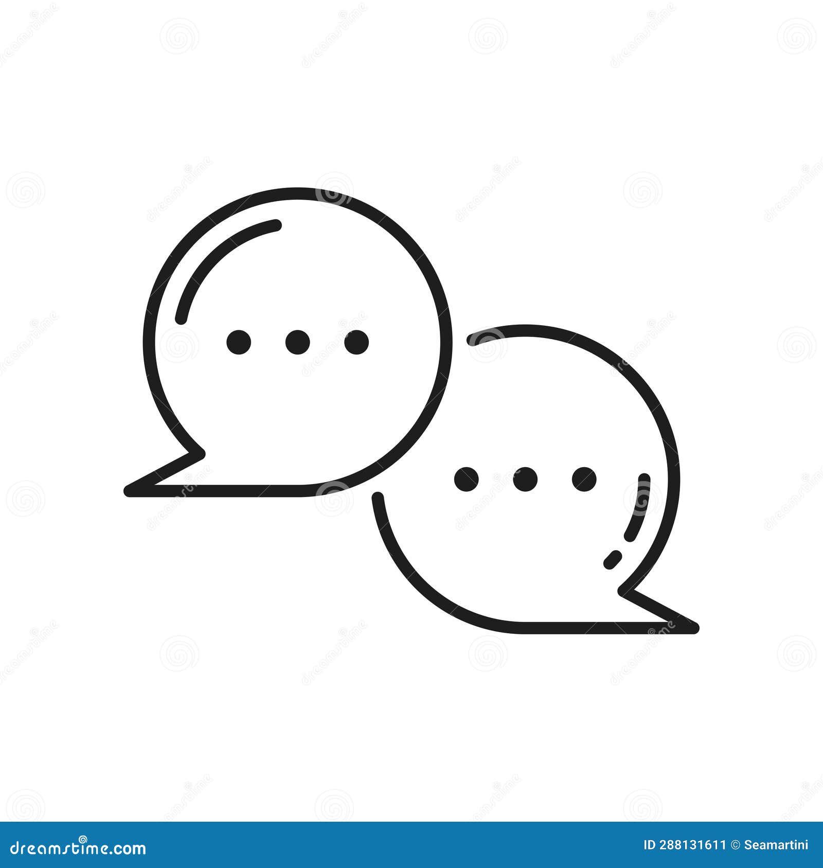 Dialog Message Doodle Speech Bubble Abstract Memo Stock Vector ...