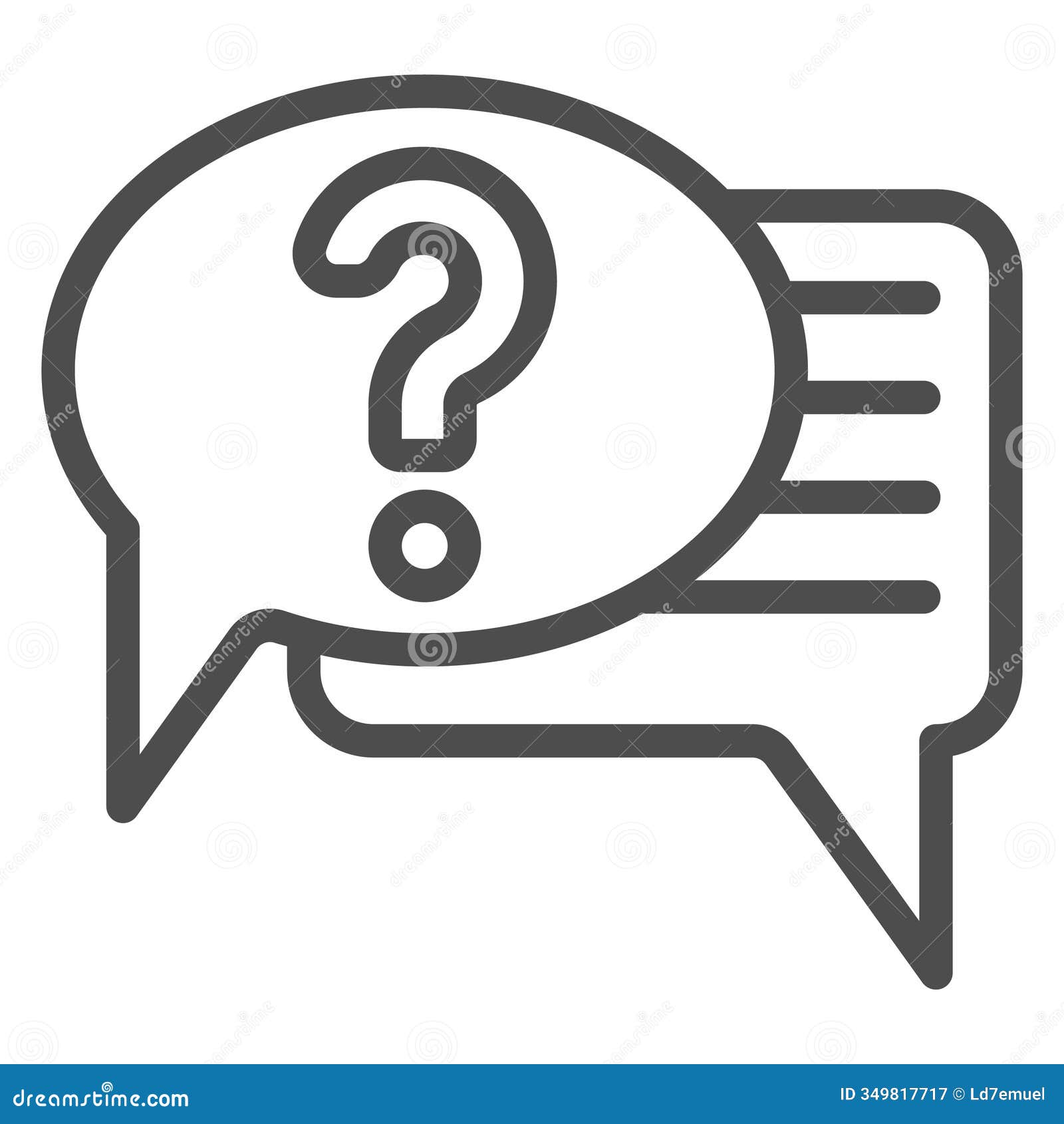 Dialog with Question Mark Bubble Line Icon, Psychology Concept. Vector ...