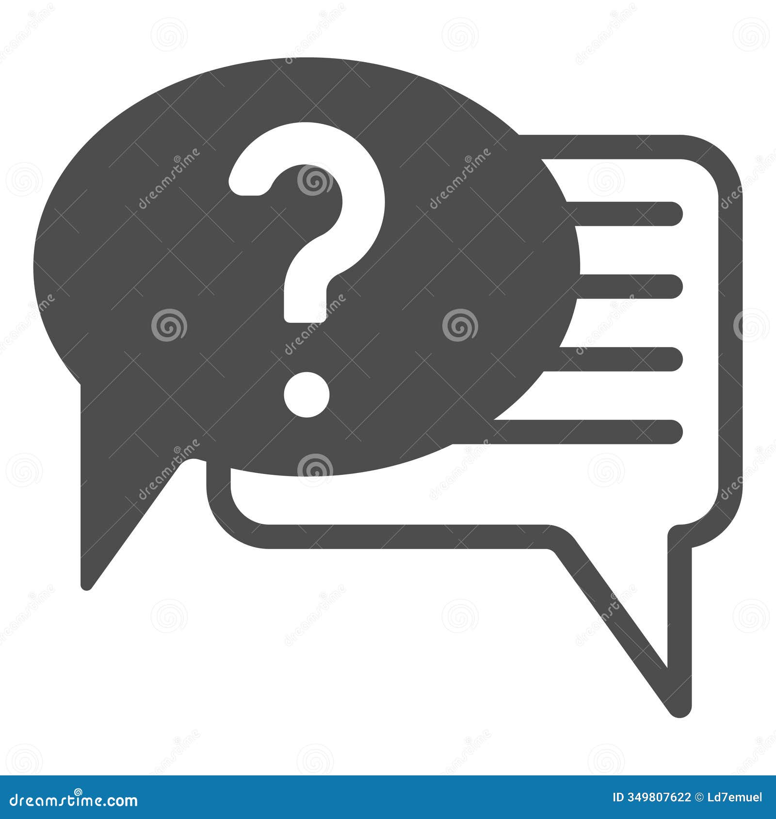 Dialog with Question Mark Bubble Solid Icon, Psychology Concept. Vector ...