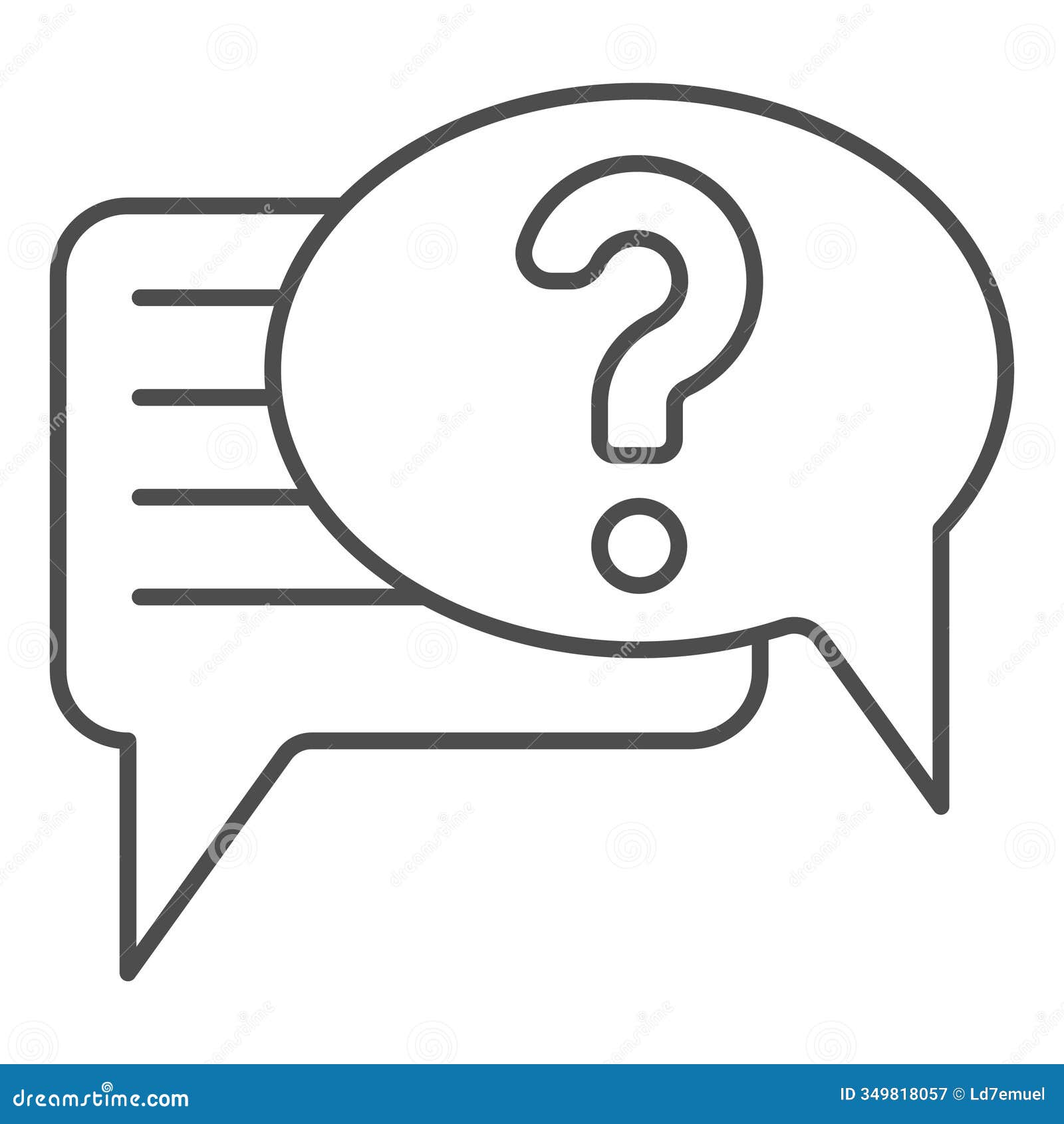 Dialog with Question Mark Bubble Thin Line Icon, Psychology Concept ...