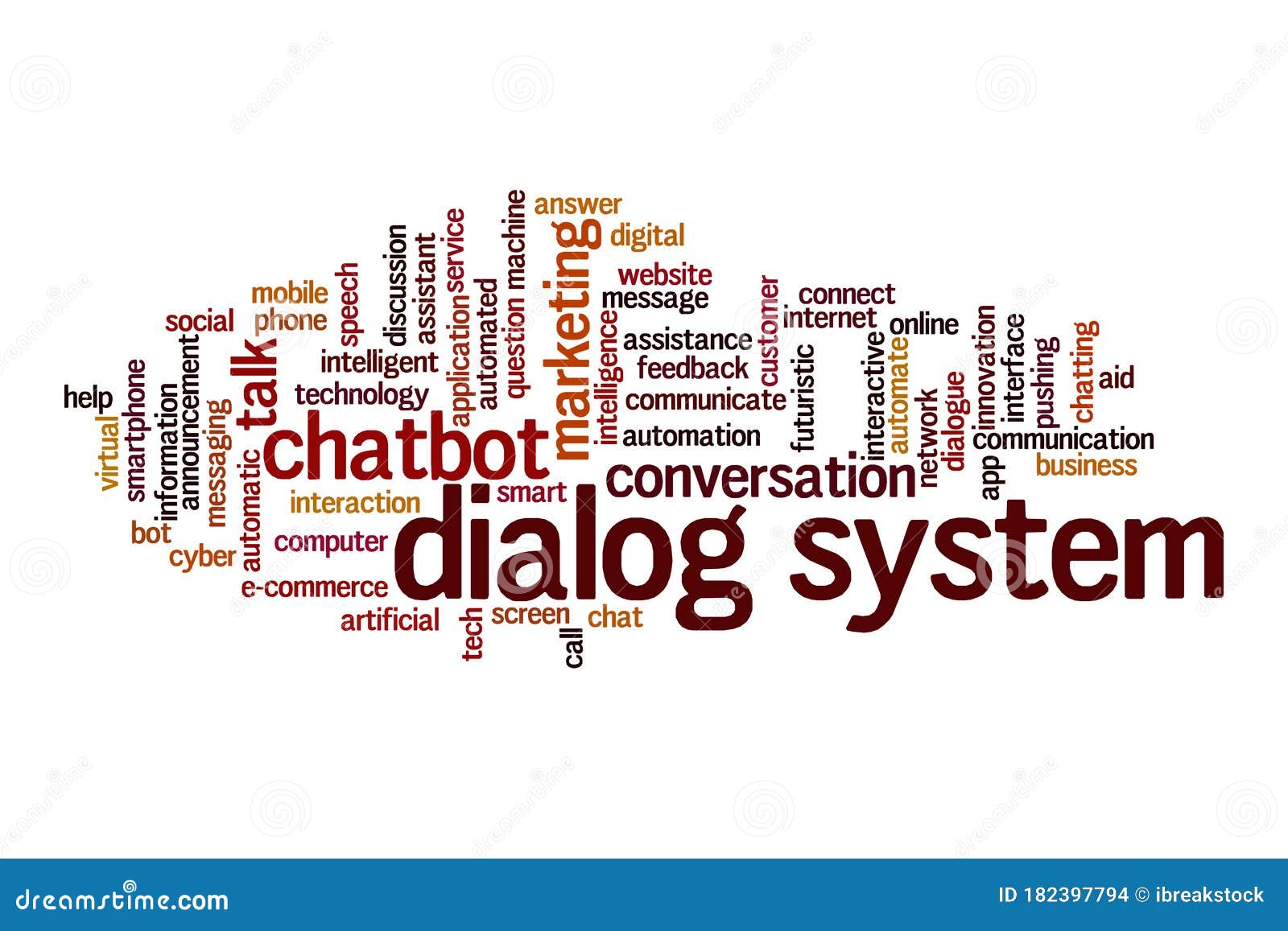 Dialog System Word Cloud Concept Stock Illustration - Illustration of ...