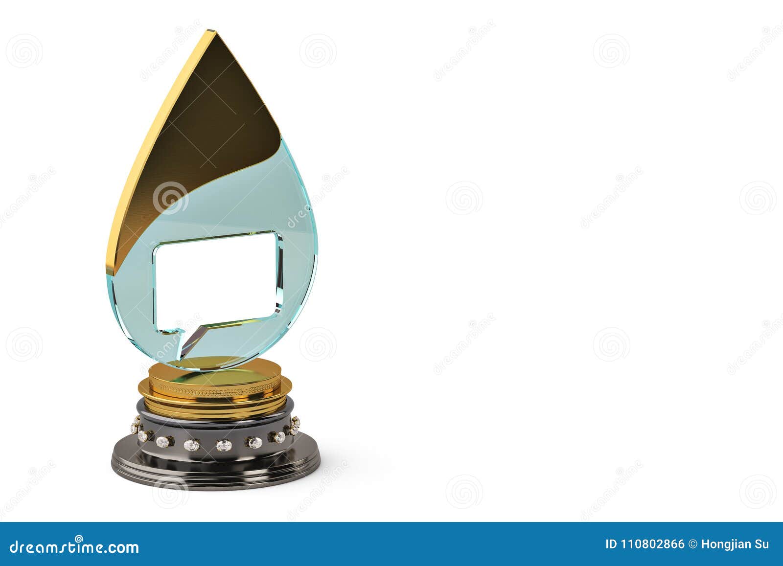 The Dialog and Water Droplets Trophy,3D Illustration. Stock ...