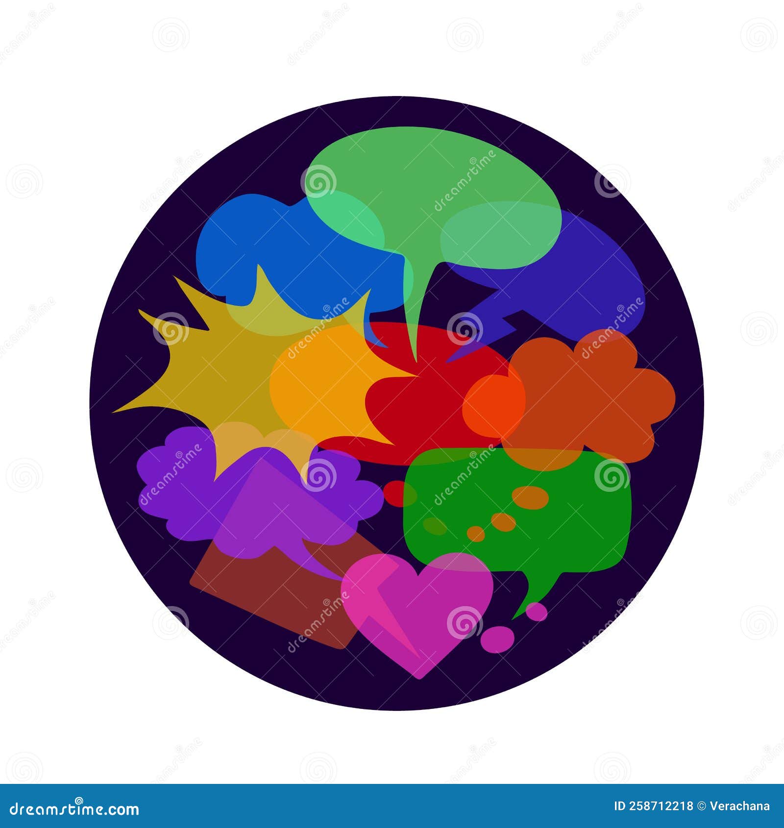 Dialogue Balloons, Conversation Clouds, Speech Bubbles for Prints and ...