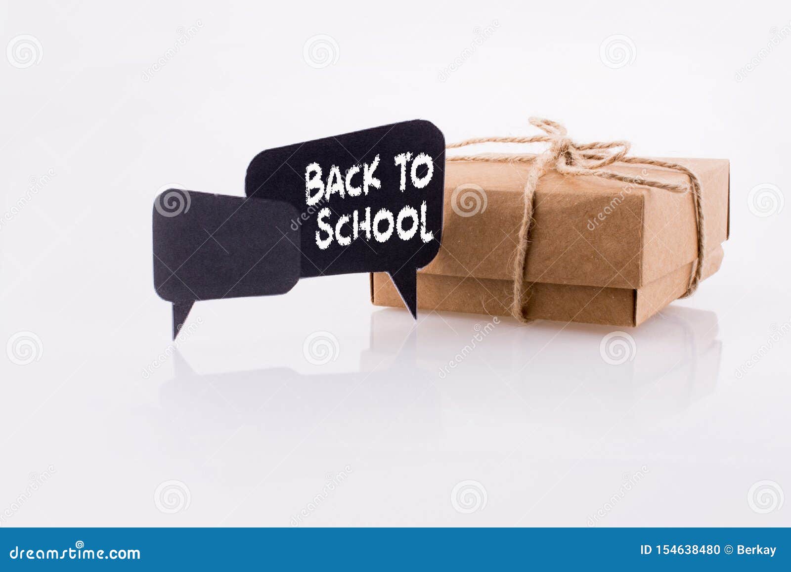 Dialogue Boxes Near a Carton Box Stock Photo - Image of balloon ...