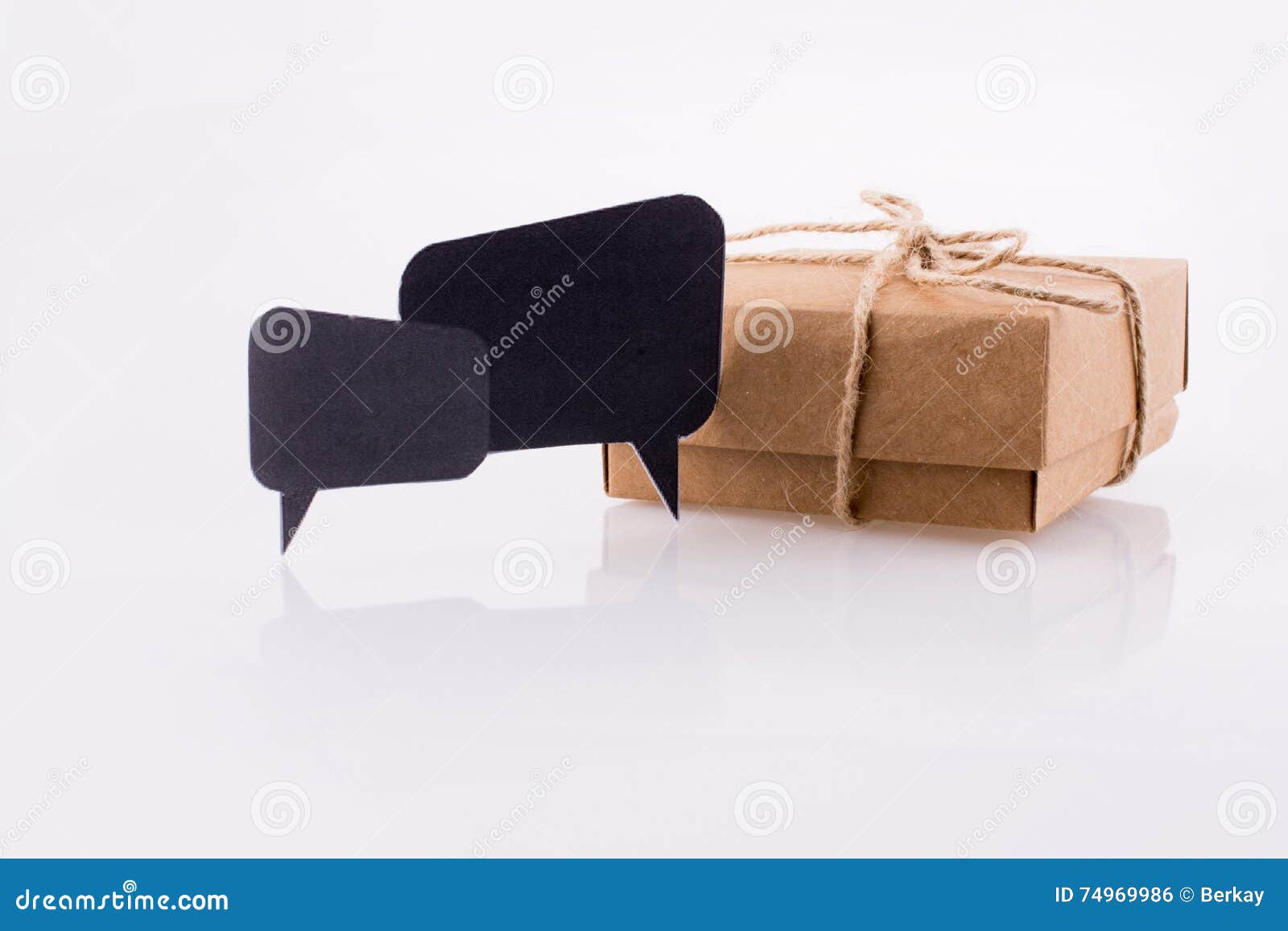 Dialogue Boxes Near a Carton Box Stock Illustration - Illustration of ...