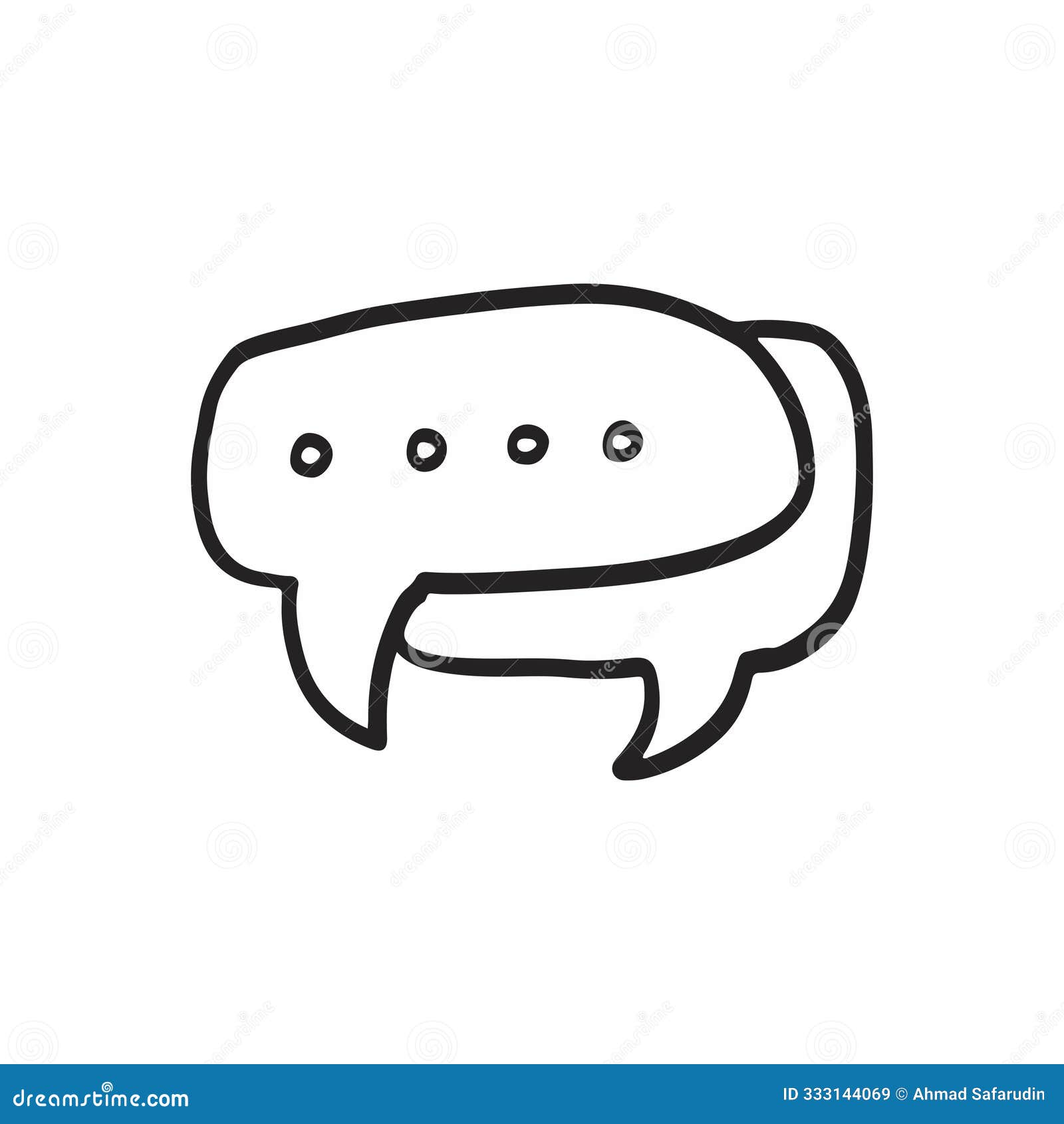 Dialogue Bubbles Line Art. Hand Drawn Speech Bubble Vector Stock Vector ...