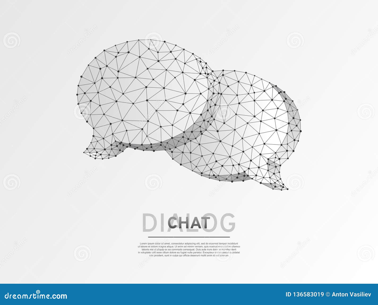 Dialogue Chat Clouds. Wireframe Digital 3d Illustration Low Poly ...
