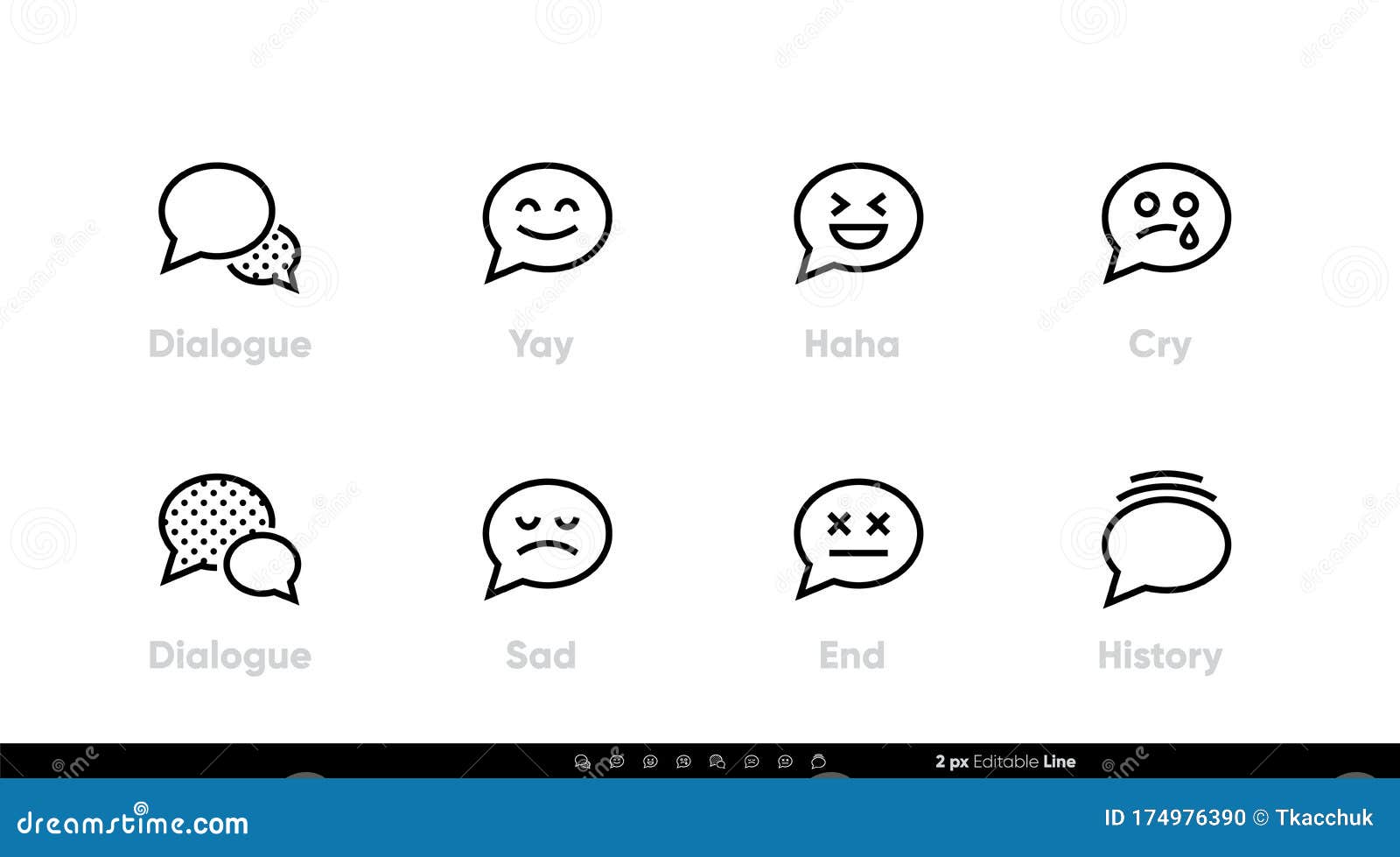 Dialogue Chat Icon with Emotions. Bubble Speech, Talk, Text Message ...