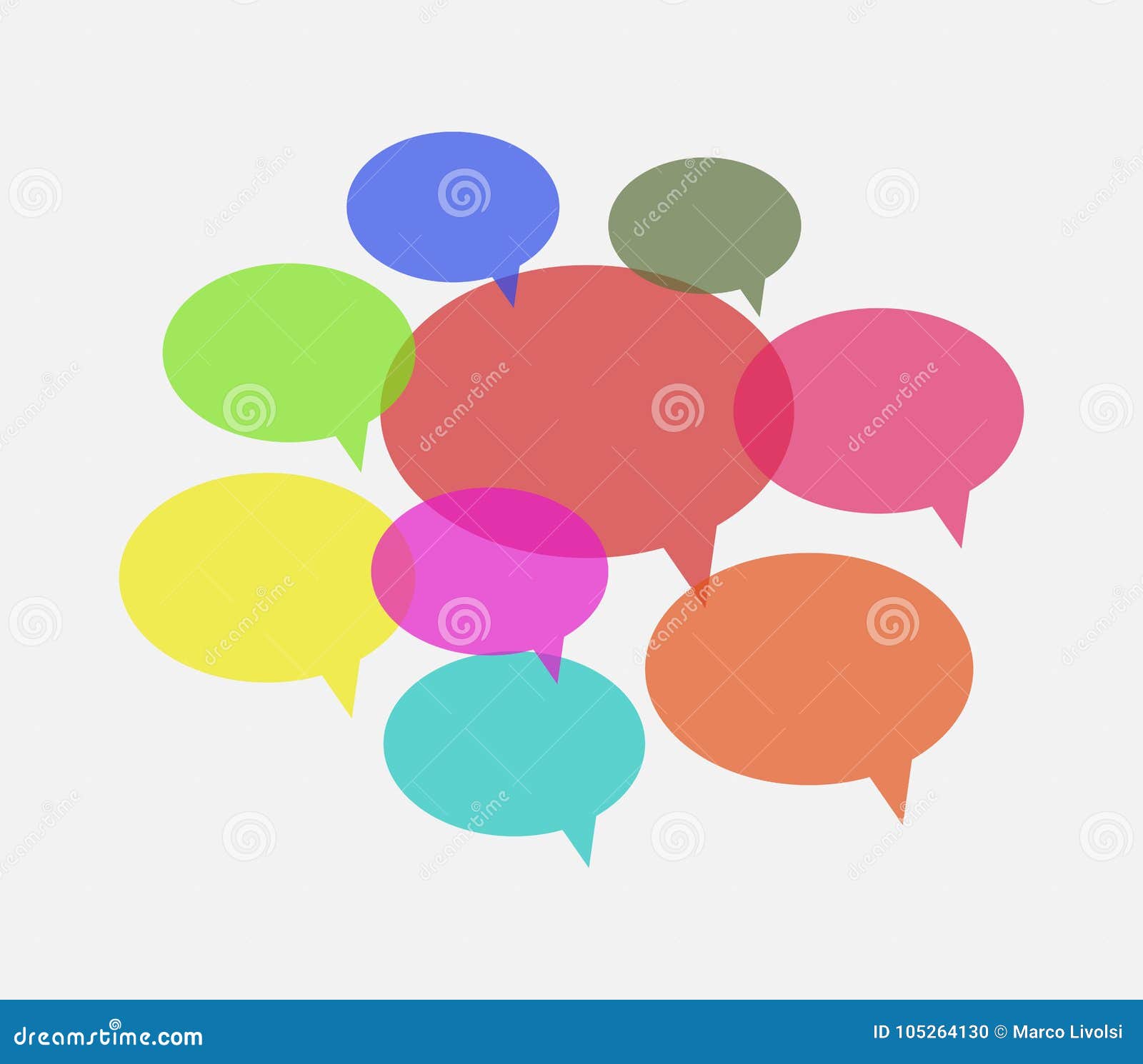 Dialogue clouds stock vector. Illustration of outline - 105264130