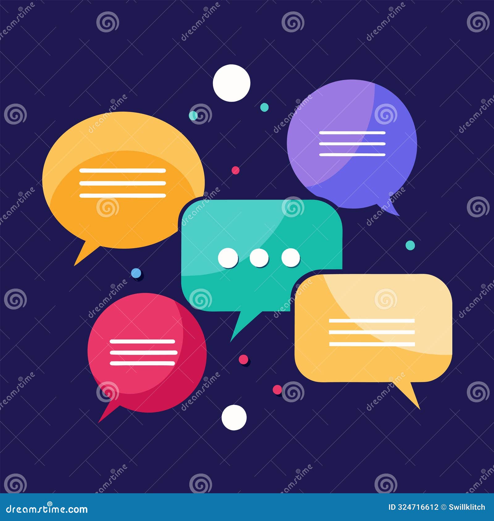 Dialogue Concept with Speech Bubbles and Message Boxes in Discussion ...