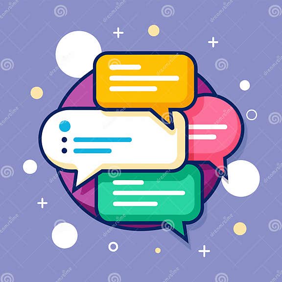 Dialogue Concept with Speech Bubbles and Message Boxes in Discussion ...