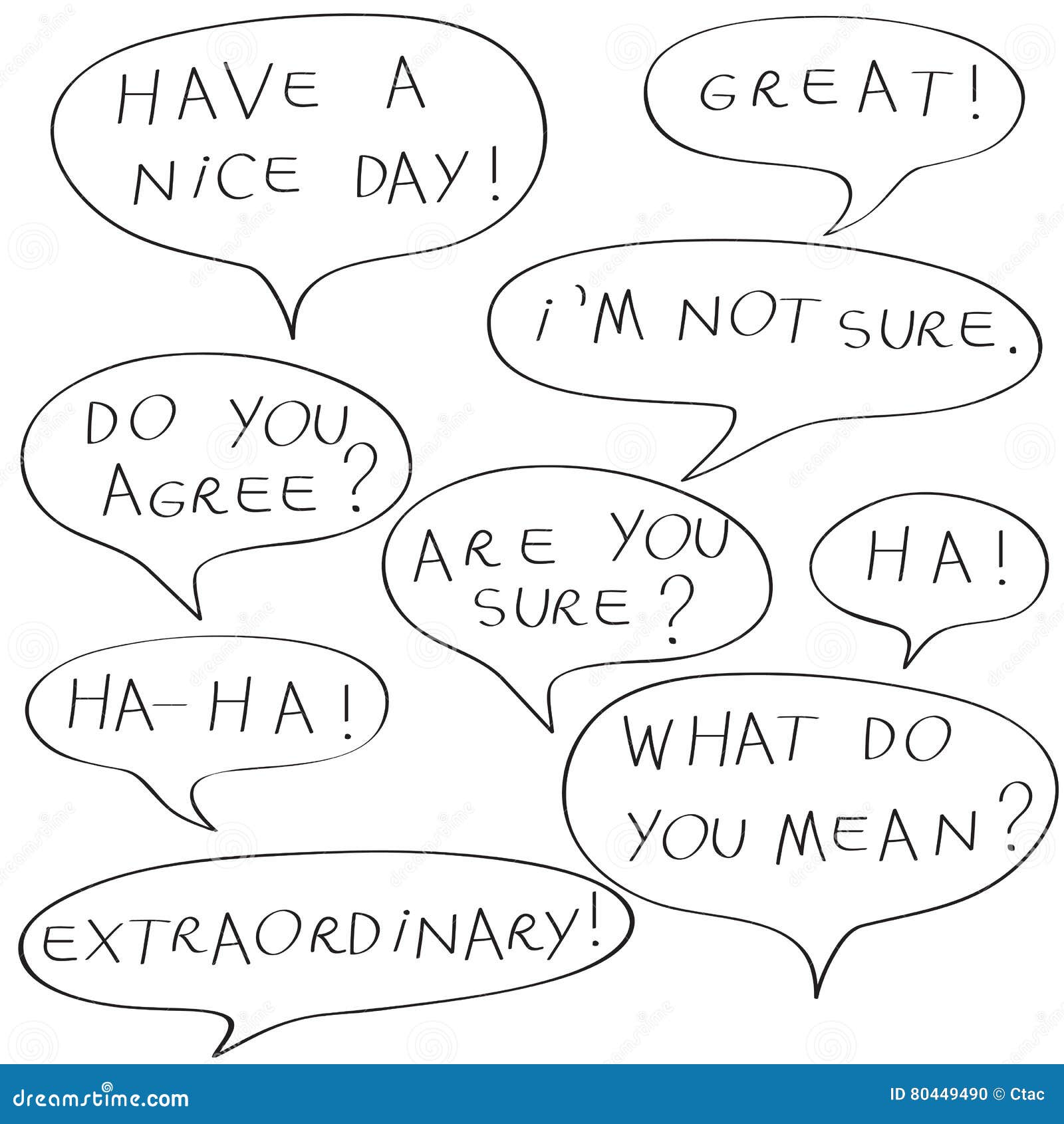 Dialogue doodle stock illustration. Illustration of isolated - 80449490