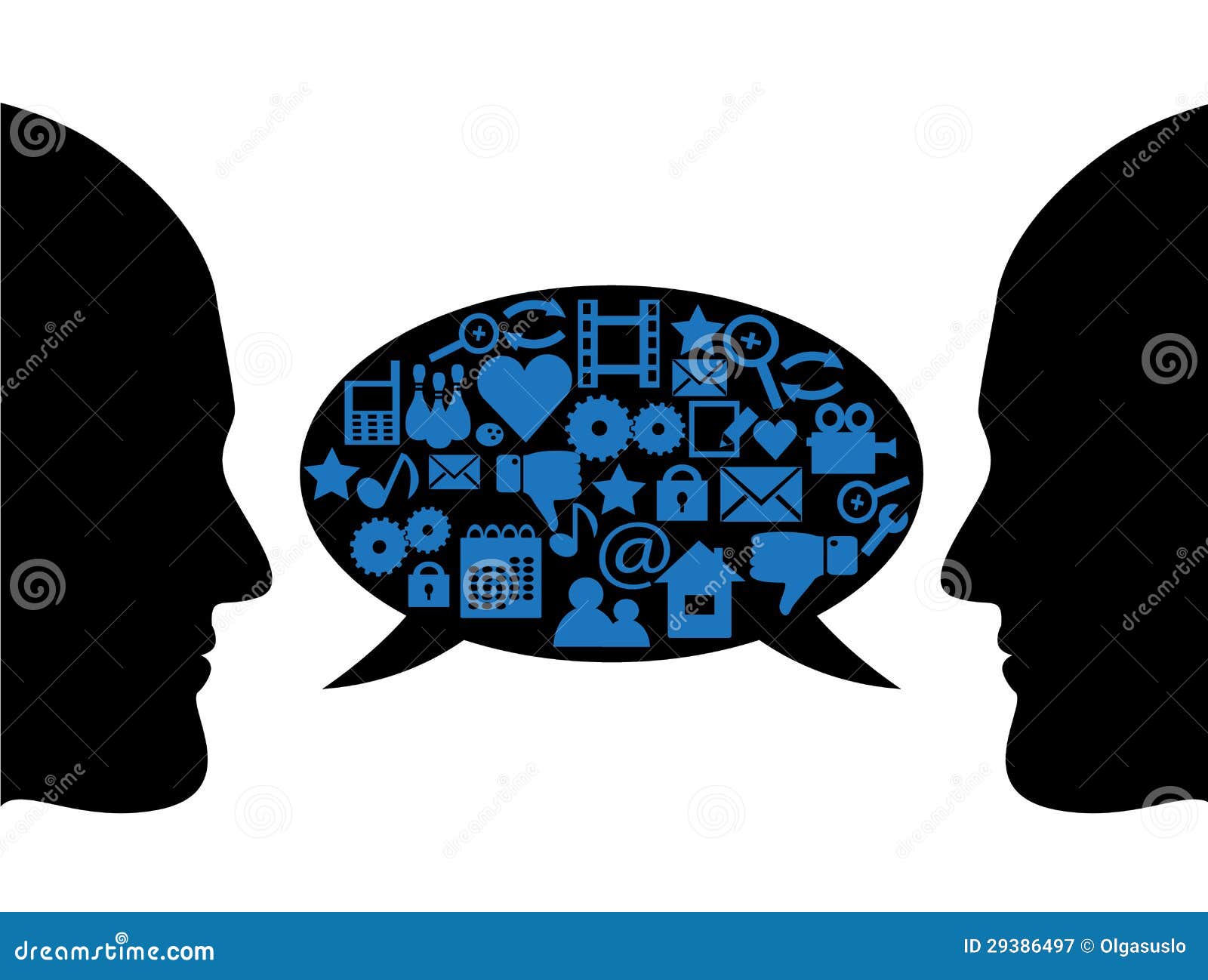 Dialogue Entre Deux Personnes Illustration de Vecteur - Illustration du ...