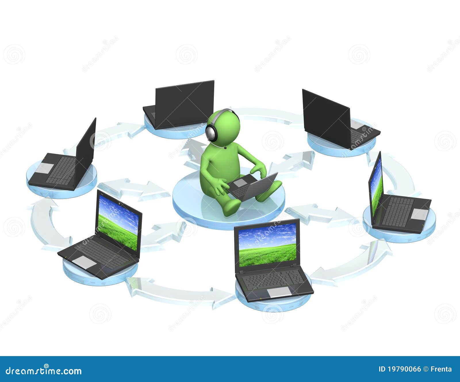Dialogue in the Internet stock illustration. Illustration of green ...