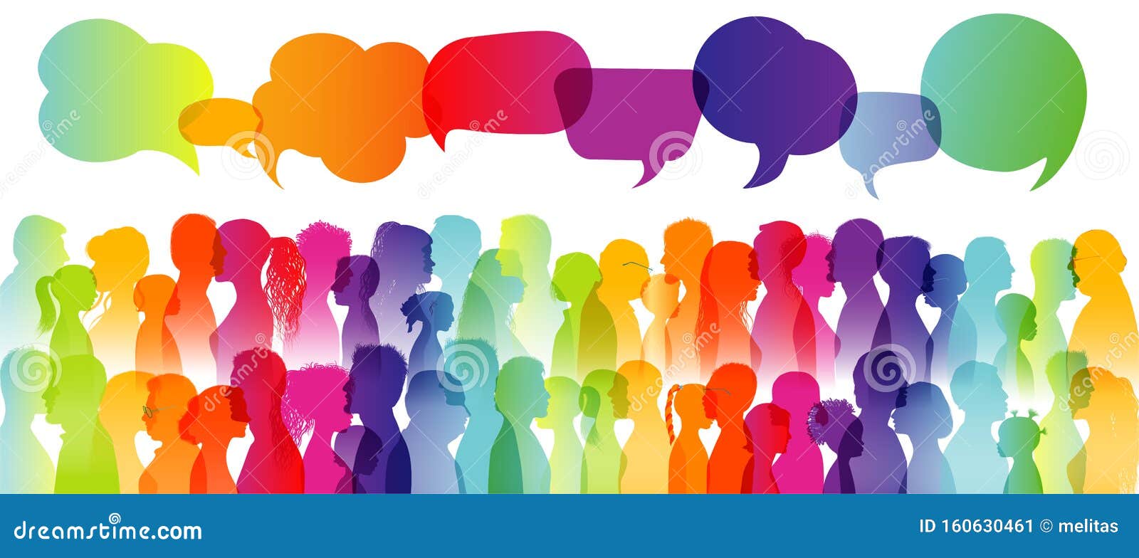 Dialogue And Comparison Between Students. Young People Talking. Colored ...