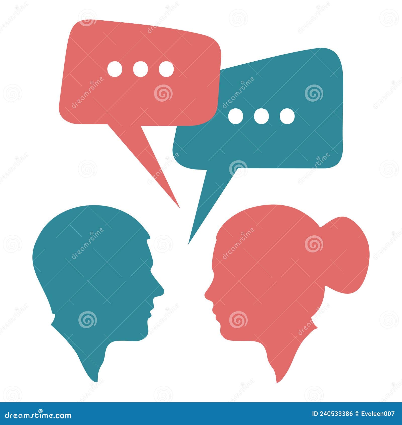 Dialogue between a Man and a Woman. Silhouettes of People and Speech ... Dialogue between a Man and a Woman. Silhouettes of People and Speech ...