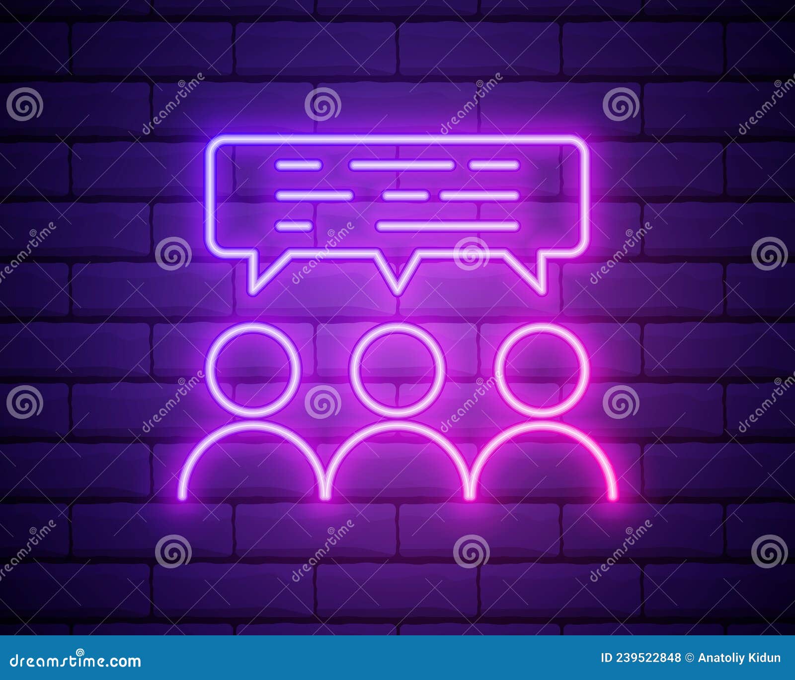 Dialogue of People Icon. Elements of Interview in Neon Style Icons ...