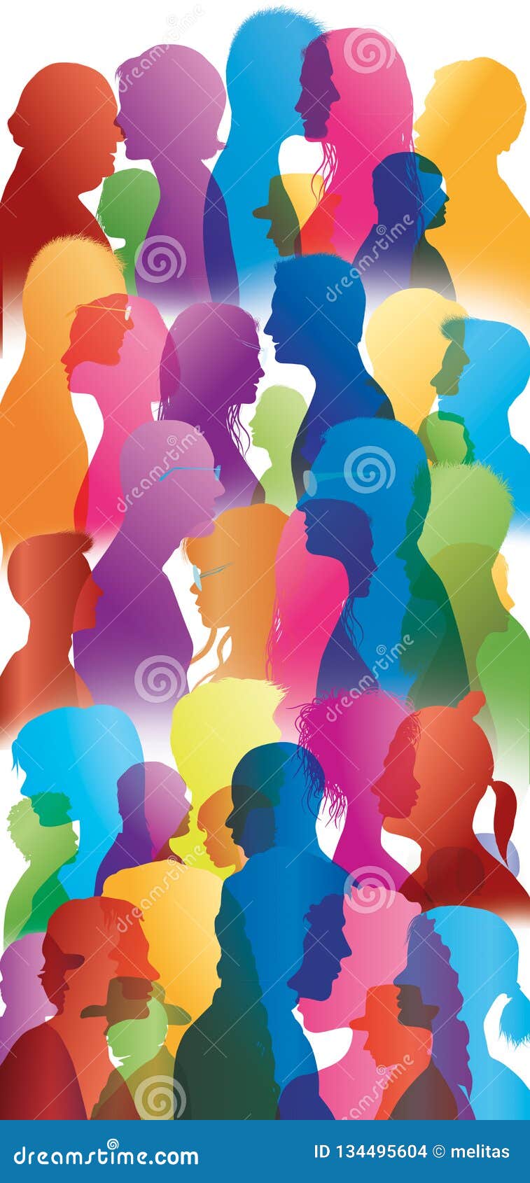 Talking Crowd. People Talking. Dialogue Between People. Colored ...