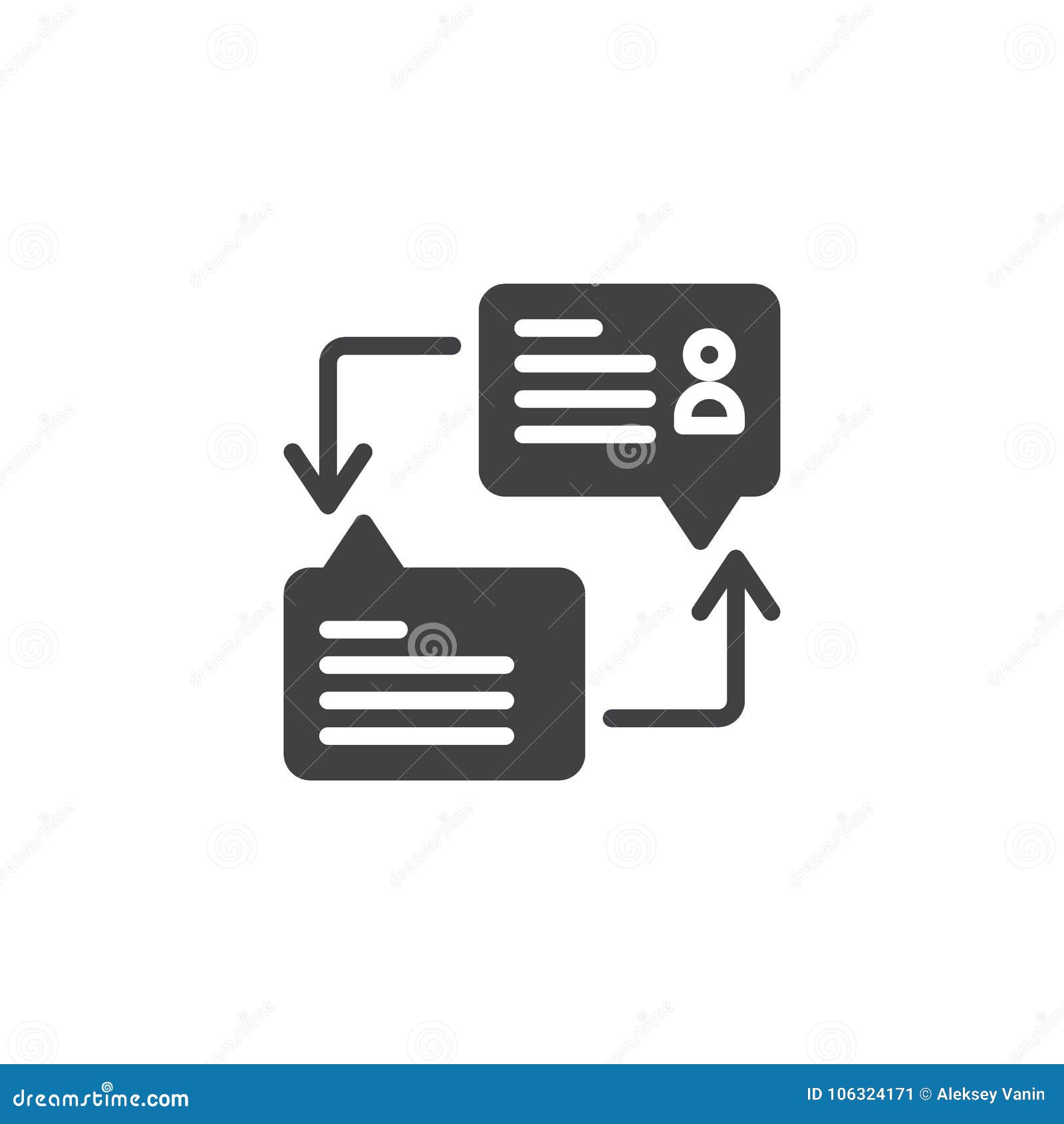 Dialogue Speech Bubbles Icon Vector Stock Vector - Illustration of ...