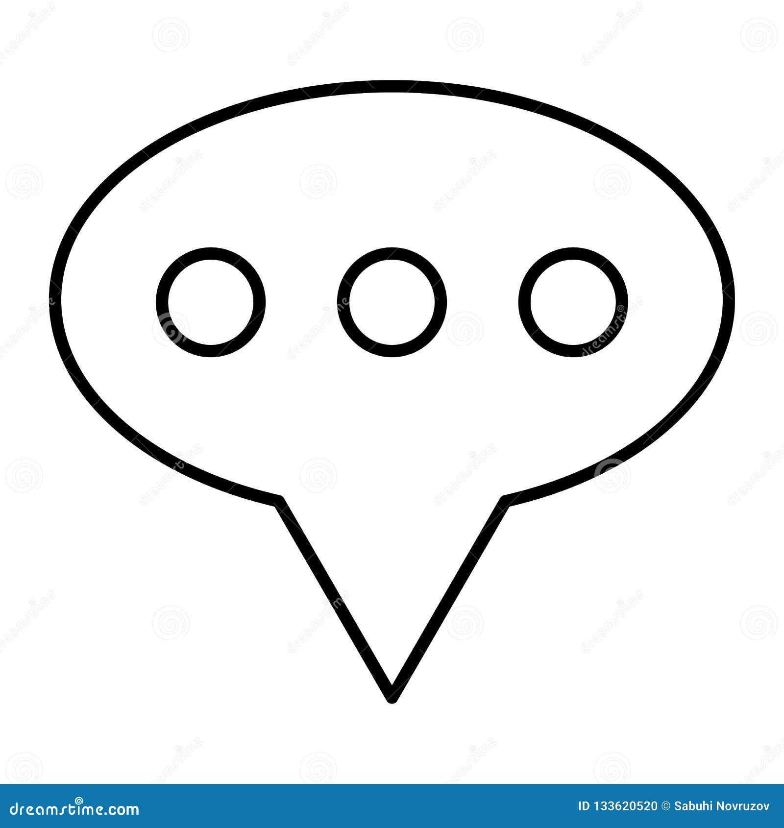 Dialogue Thin Line Icon. Chat Vector Illustration Isolated on White ...