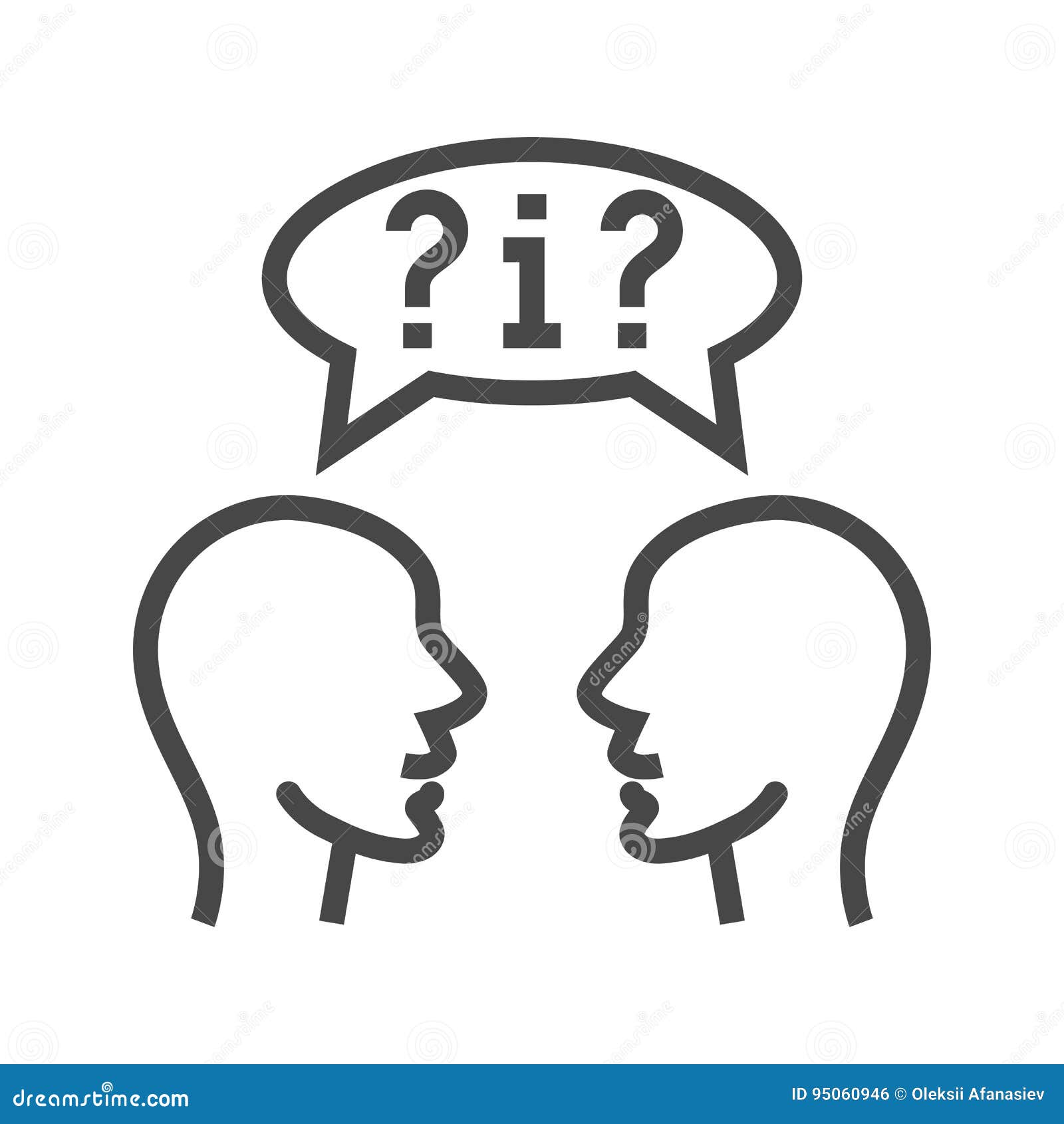 Dialogue Thin Line Vector Icon. Stock Vector - Illustration of balloon ...