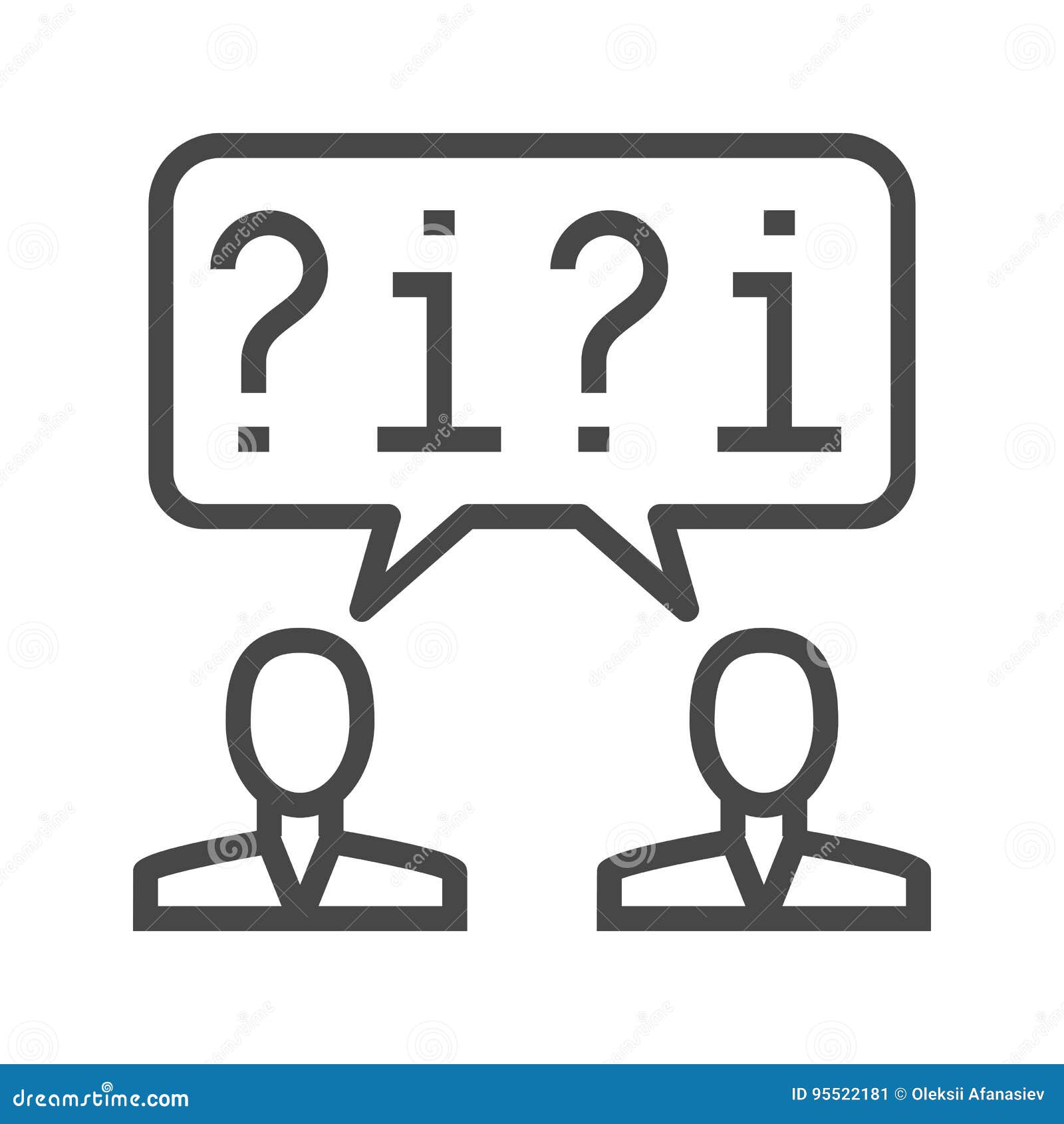 Dialogue Thin Line Vector Icon. Stock Vector - Illustration of ...