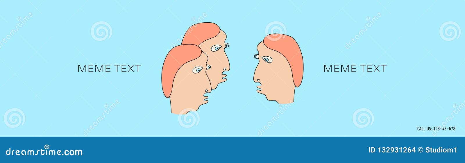 Dialogue between Three People Drawn in a Comic Style. Group of Young ...