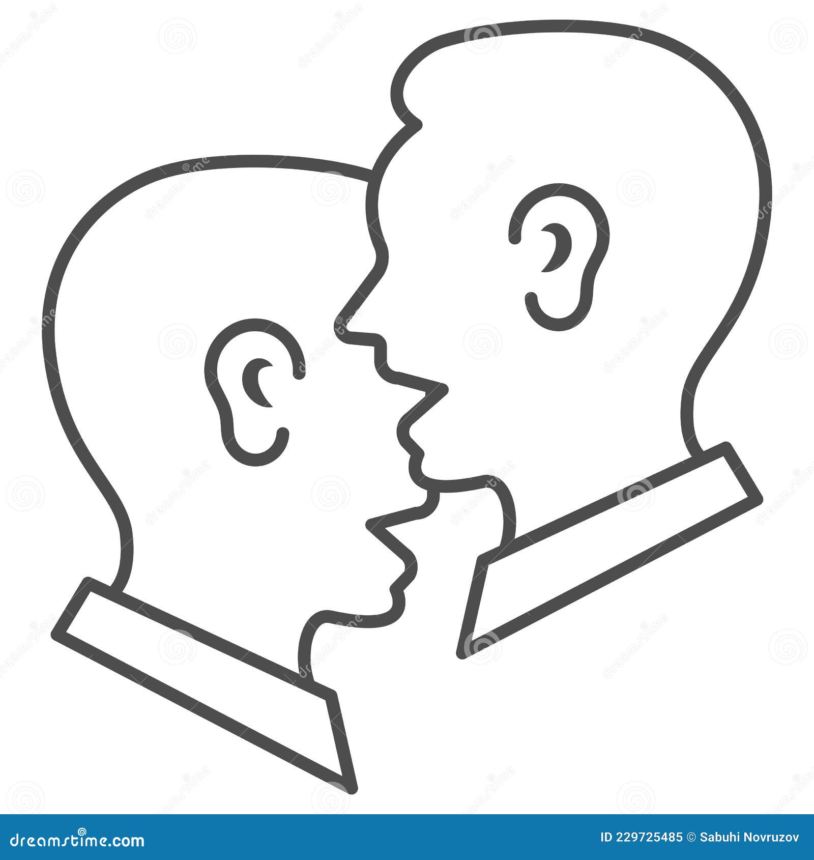 Dialogue of Two Men, Chat, Conversation Thin Line Icon, Communication ...