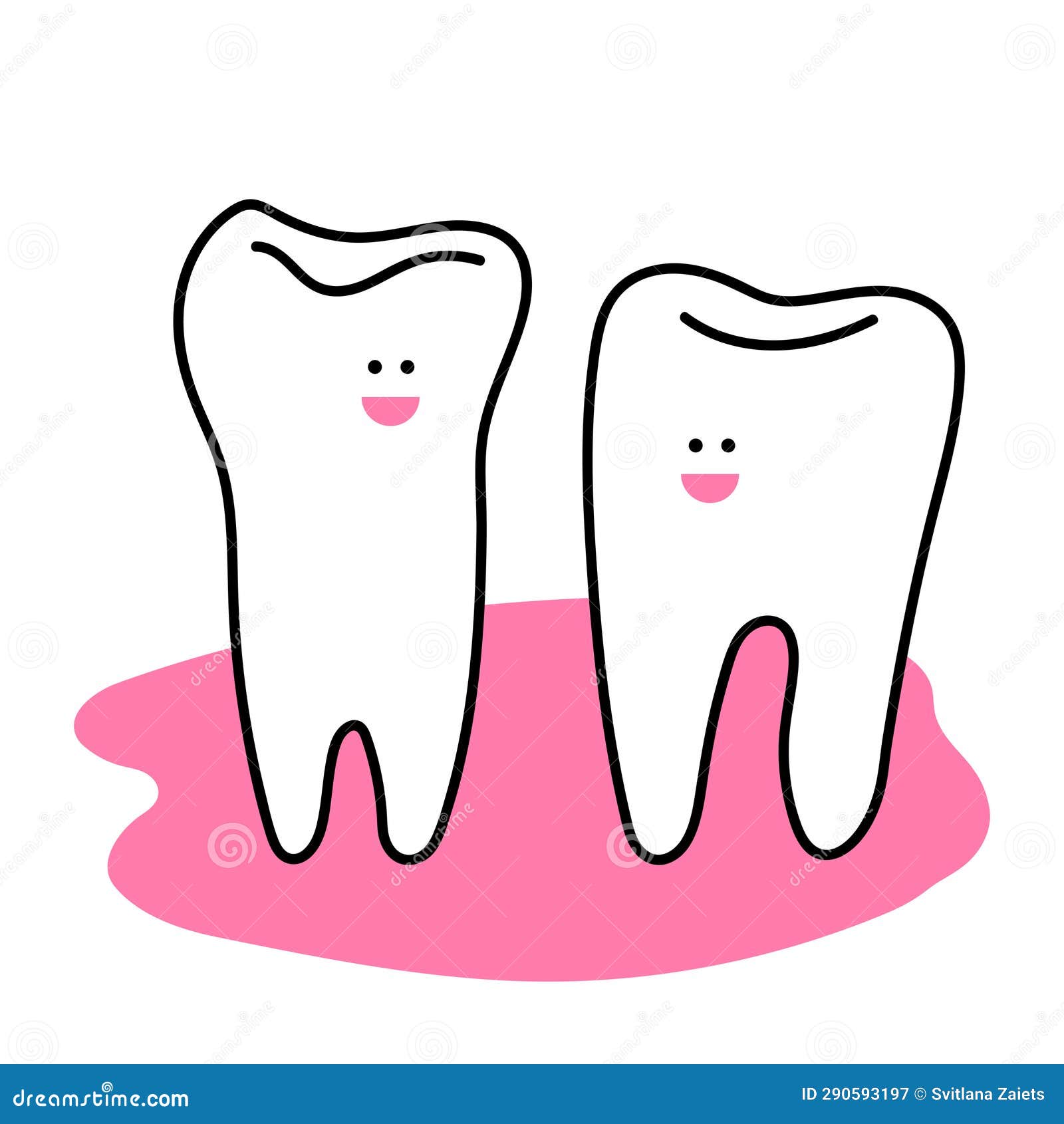 Dialogue of Two Teeth in Flat Style Stock Vector - Illustration of ...