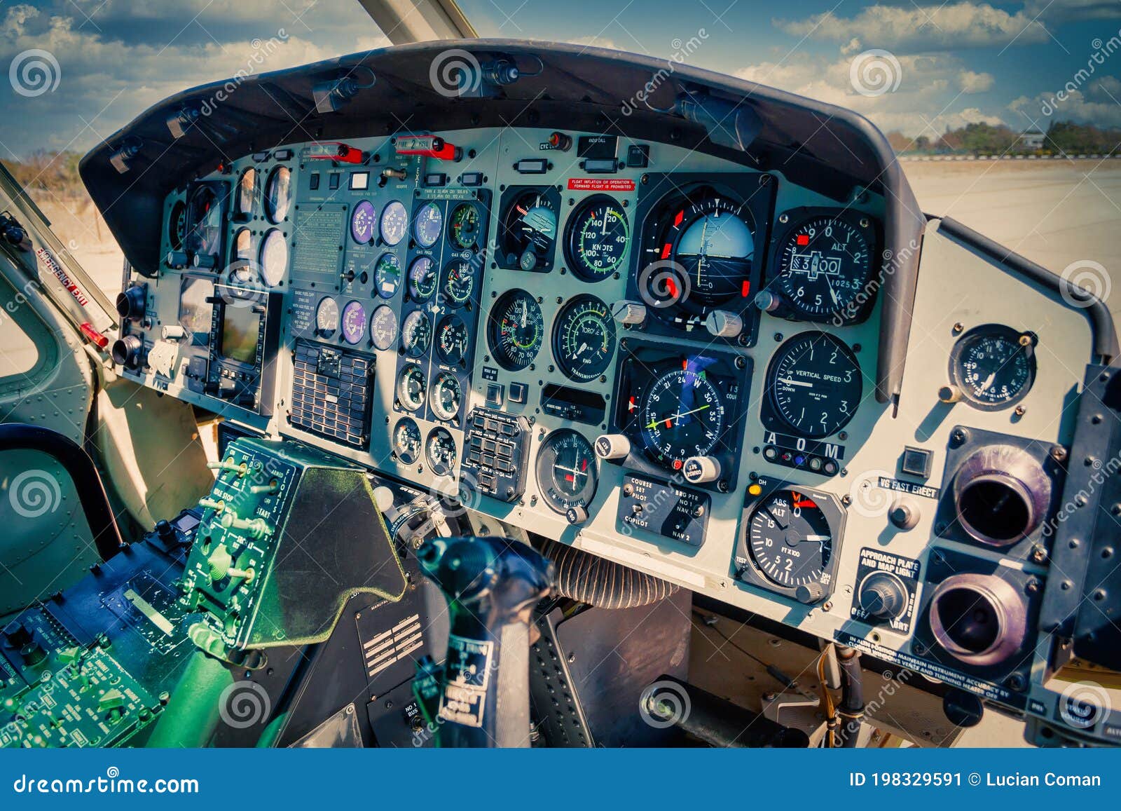 Vintage cockpit stock image. Image of button, avionics - 198329591