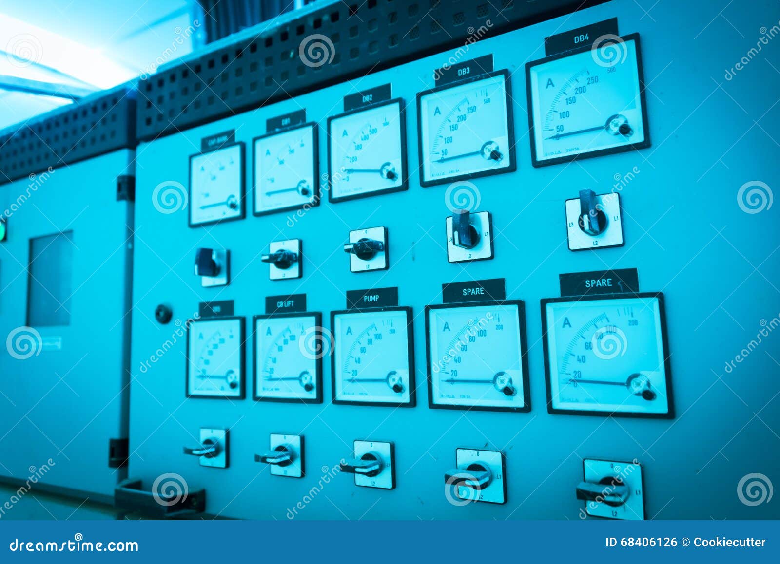 Dials Meter Power Station in Electric Room Stock Photo - Image of ...