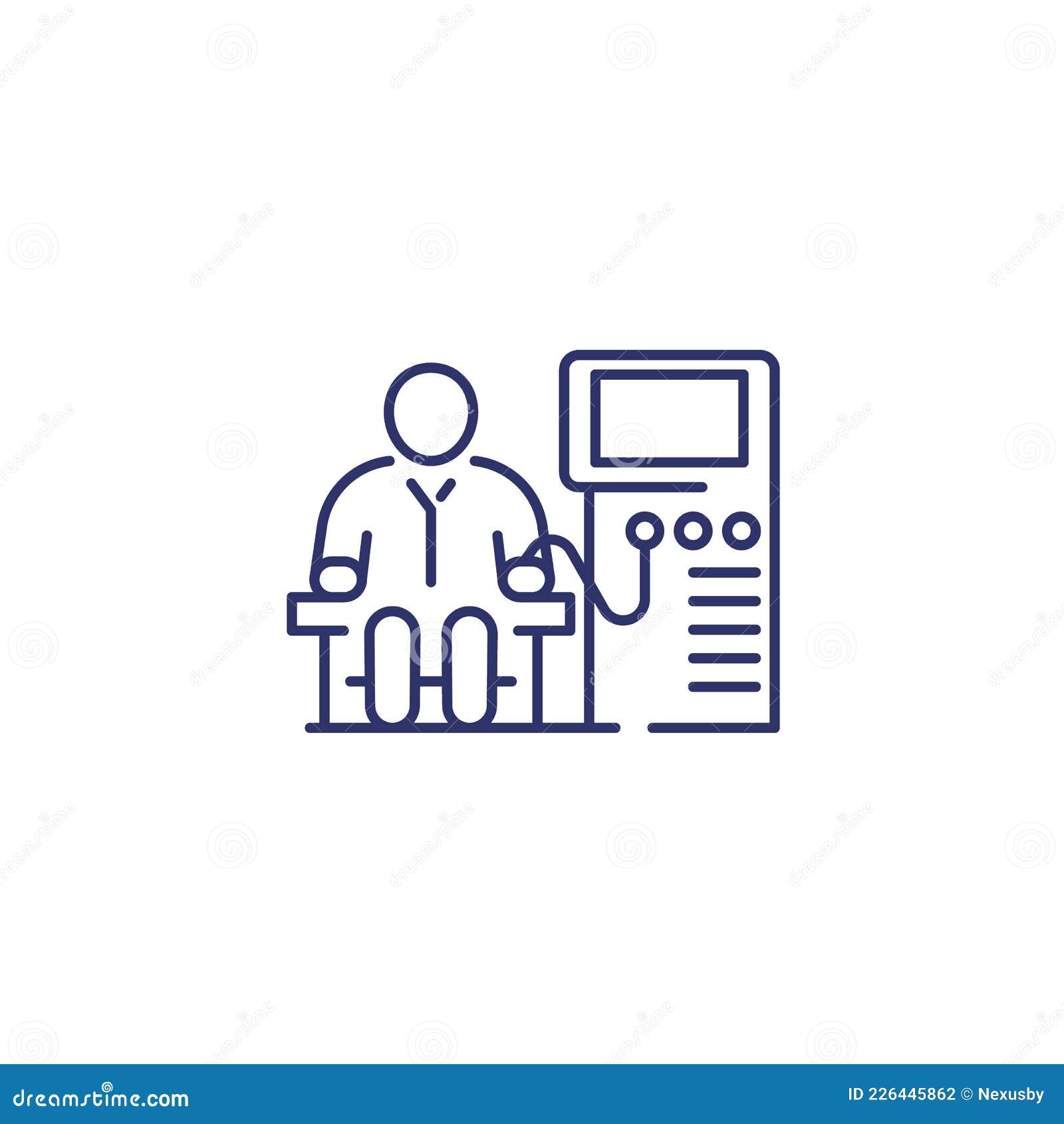 Dialysis Line Icon with Machine and Patient Stock Vector - Illustration ...