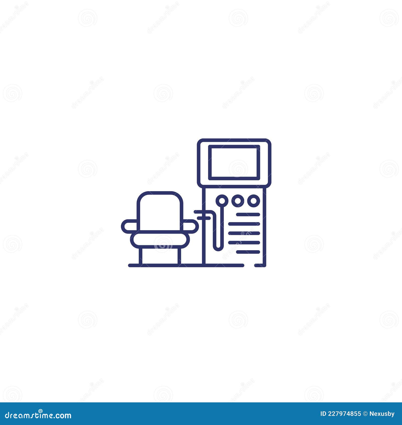 Dialysis Machine Line Icon on White Stock Vector - Illustration of ...