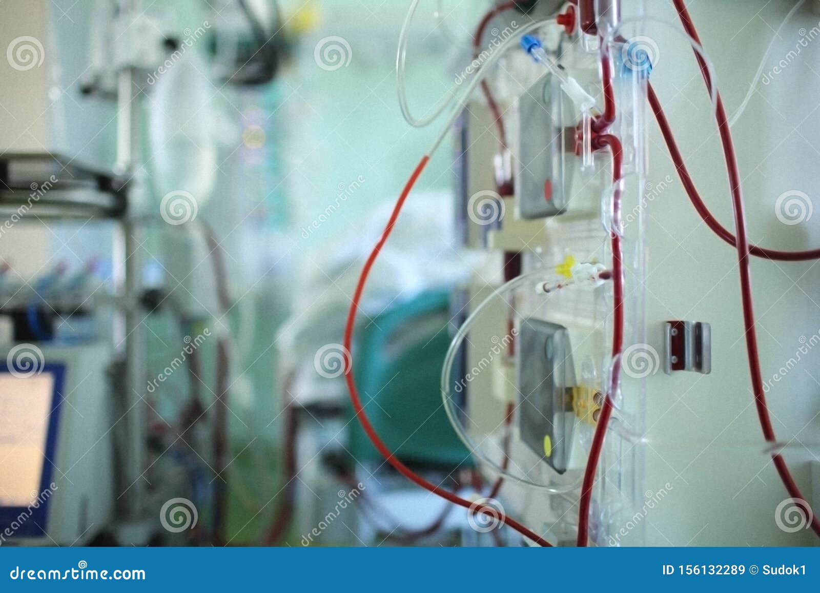 Dialysis Machine while in Operation in the Intensive Care Unit Stock ...