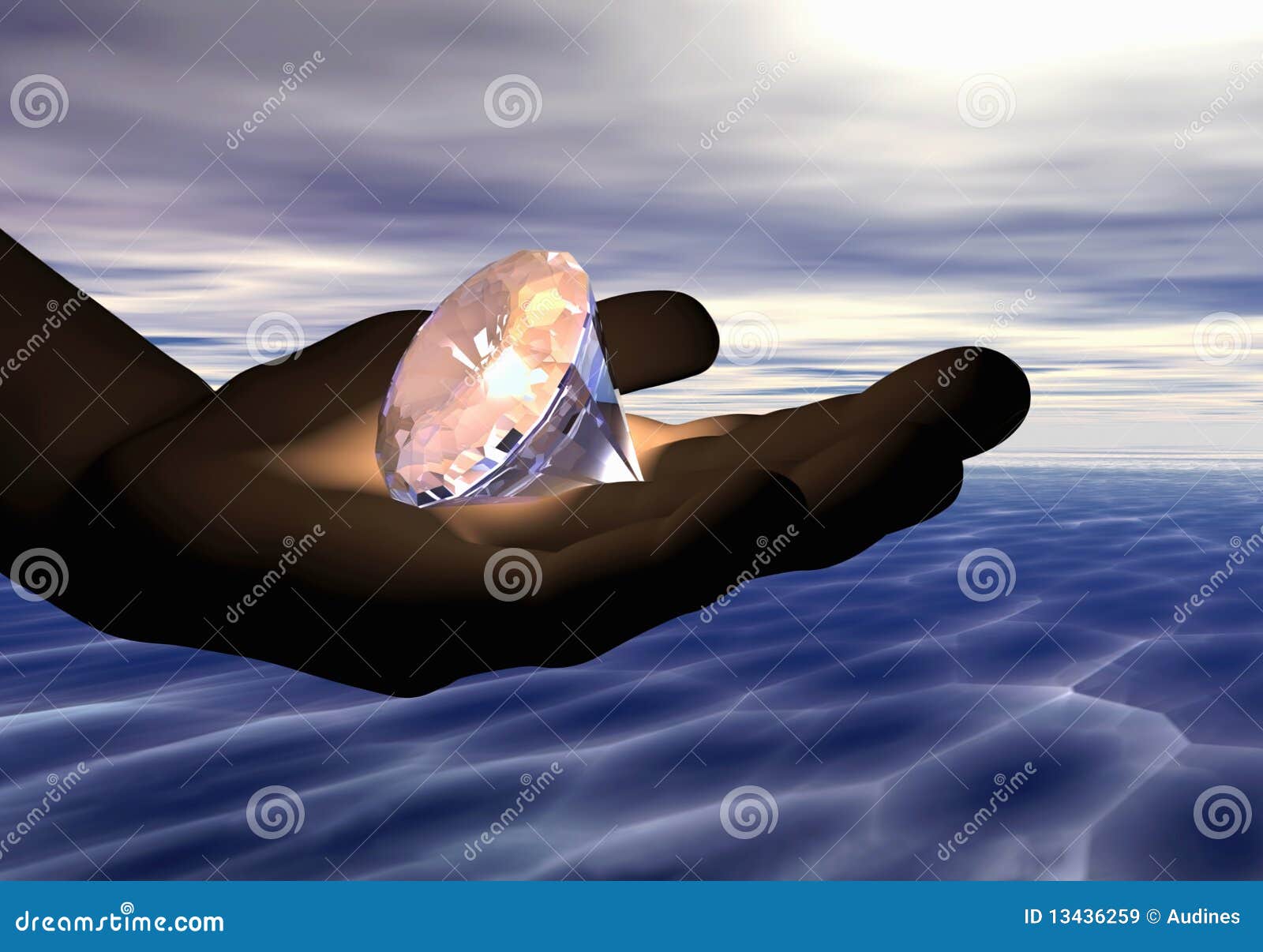 Diamant in der Hand stock abbildung. Illustration von juwel - 13436259