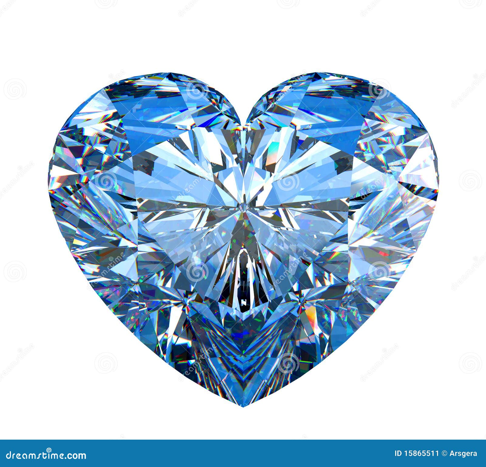 Diamant En Forme De Coeur D'isolement Sur Le Blanc Illustration Stock ...