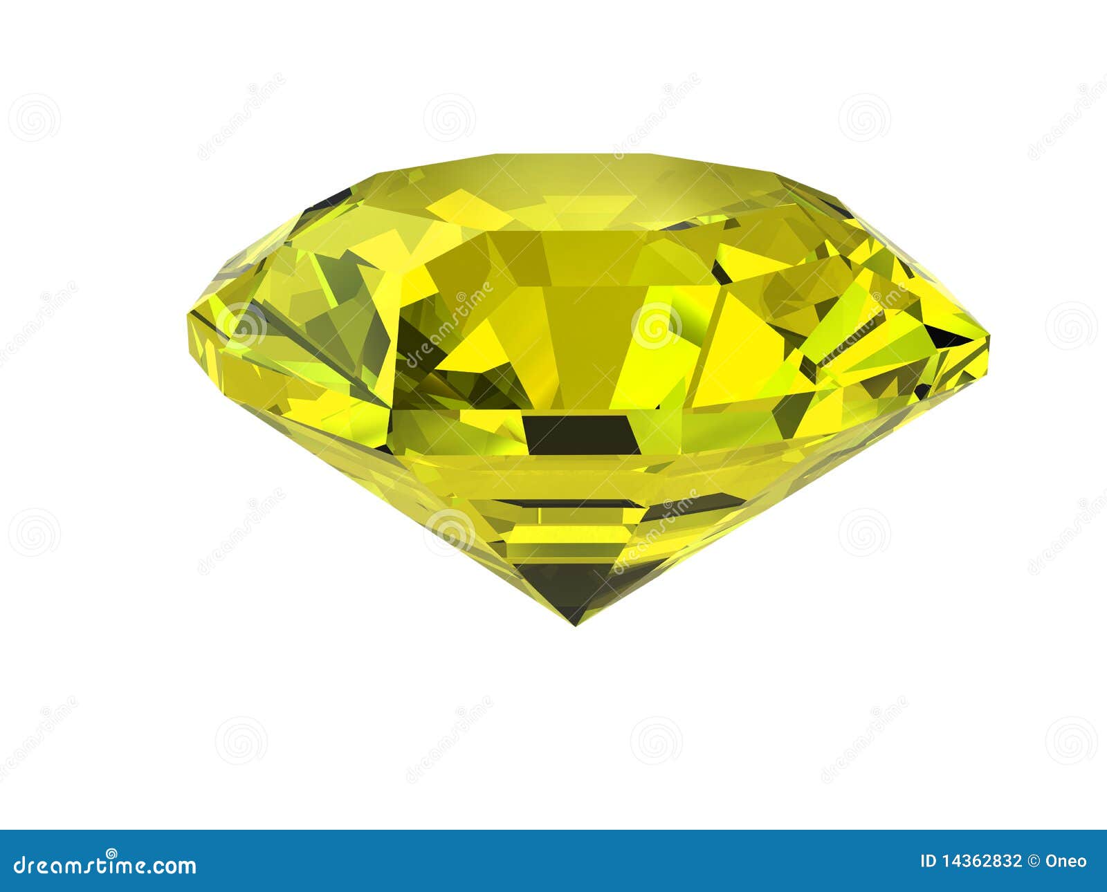 Diamant Jaune D'isolement Sur Le Blanc Illustration Stock ...
