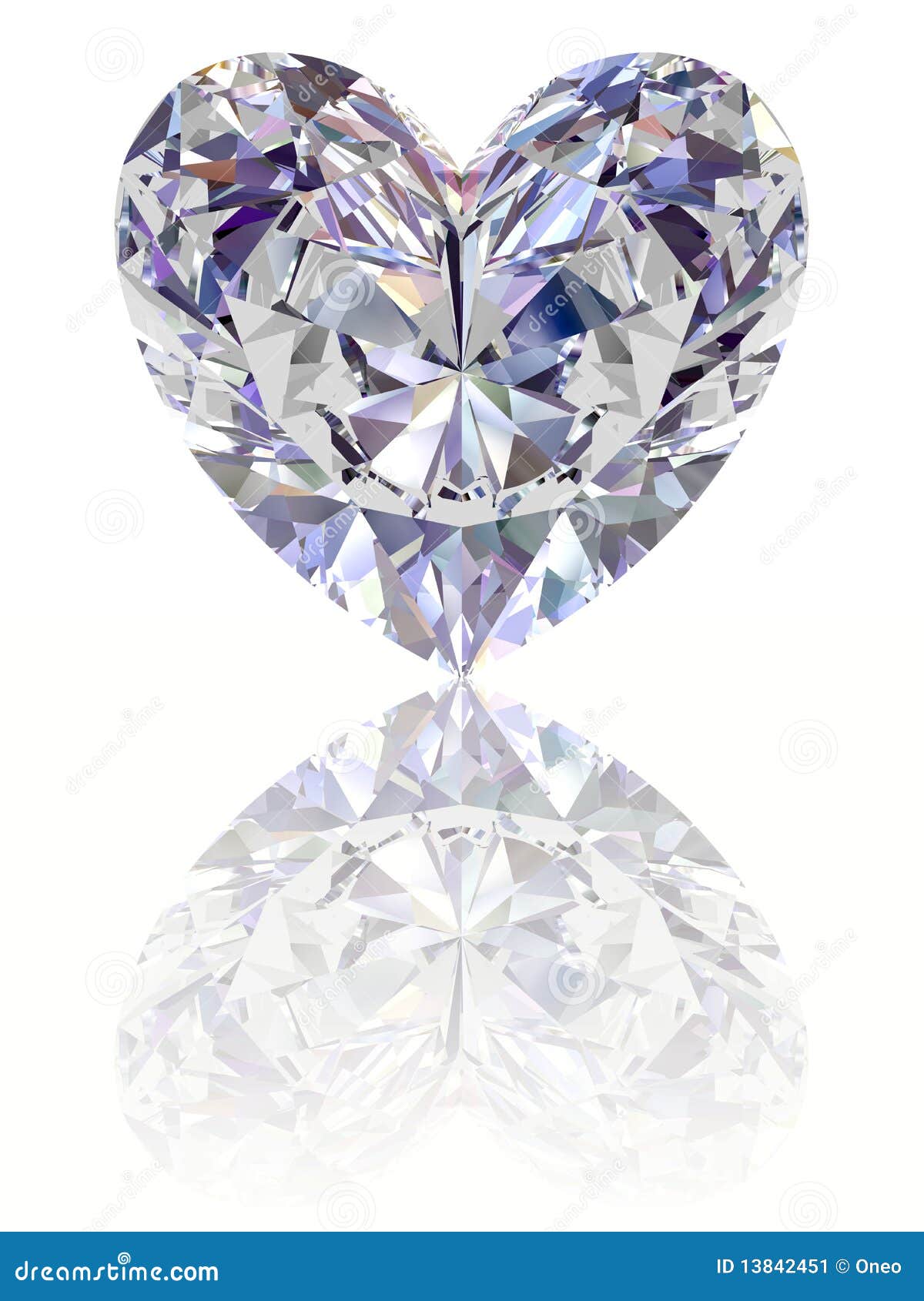 Diamant in Vorm Van Hart Op Glanzende Witte Backgrou Stock Afbeelding ...