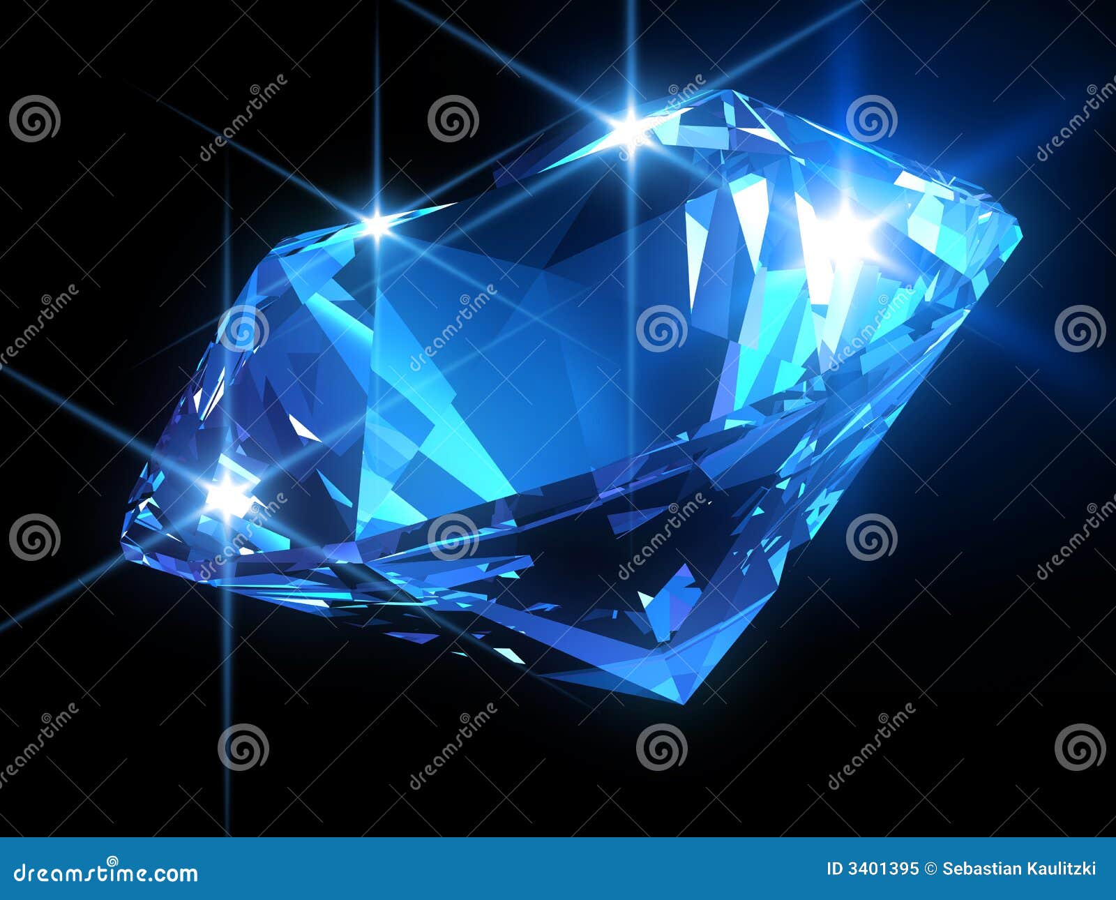 Diamante azul brilhante ilustração stock. Ilustração de realeza - 3401395