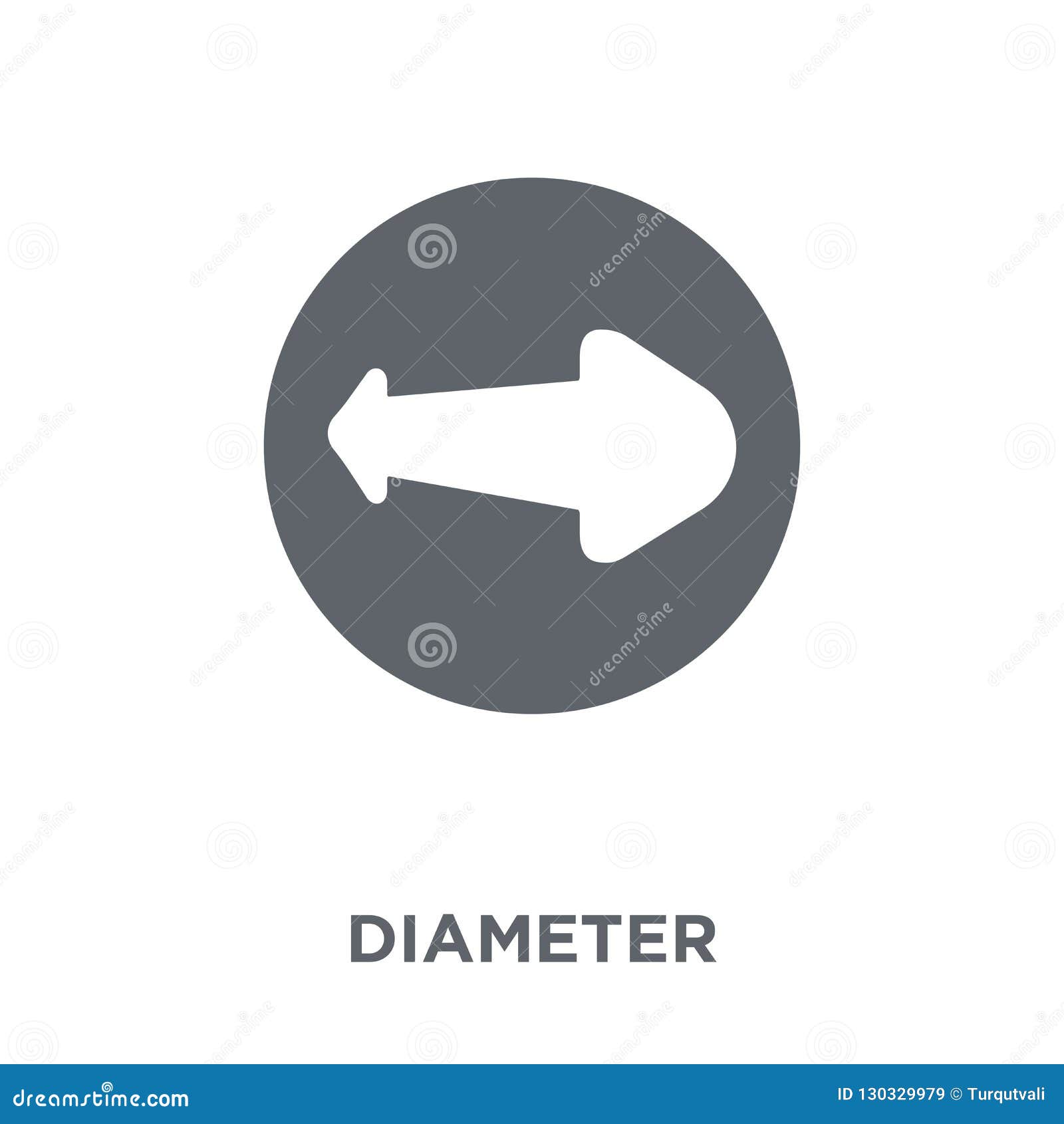 Diameter Icon On White Background. Circle Diameter Sign. Flat Style ...