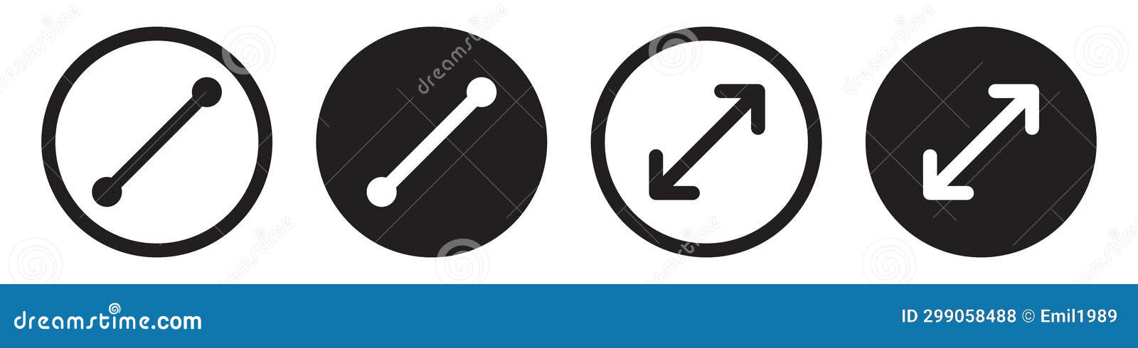 Diameter Icon Set Simple Design. Stock Vector - Illustration of vector ...