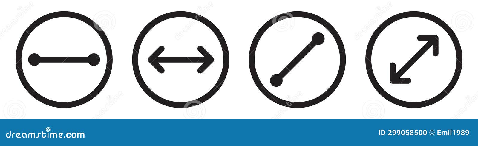 Diameter Icon Set Simple Design Stock Vector - Illustration of plan ...