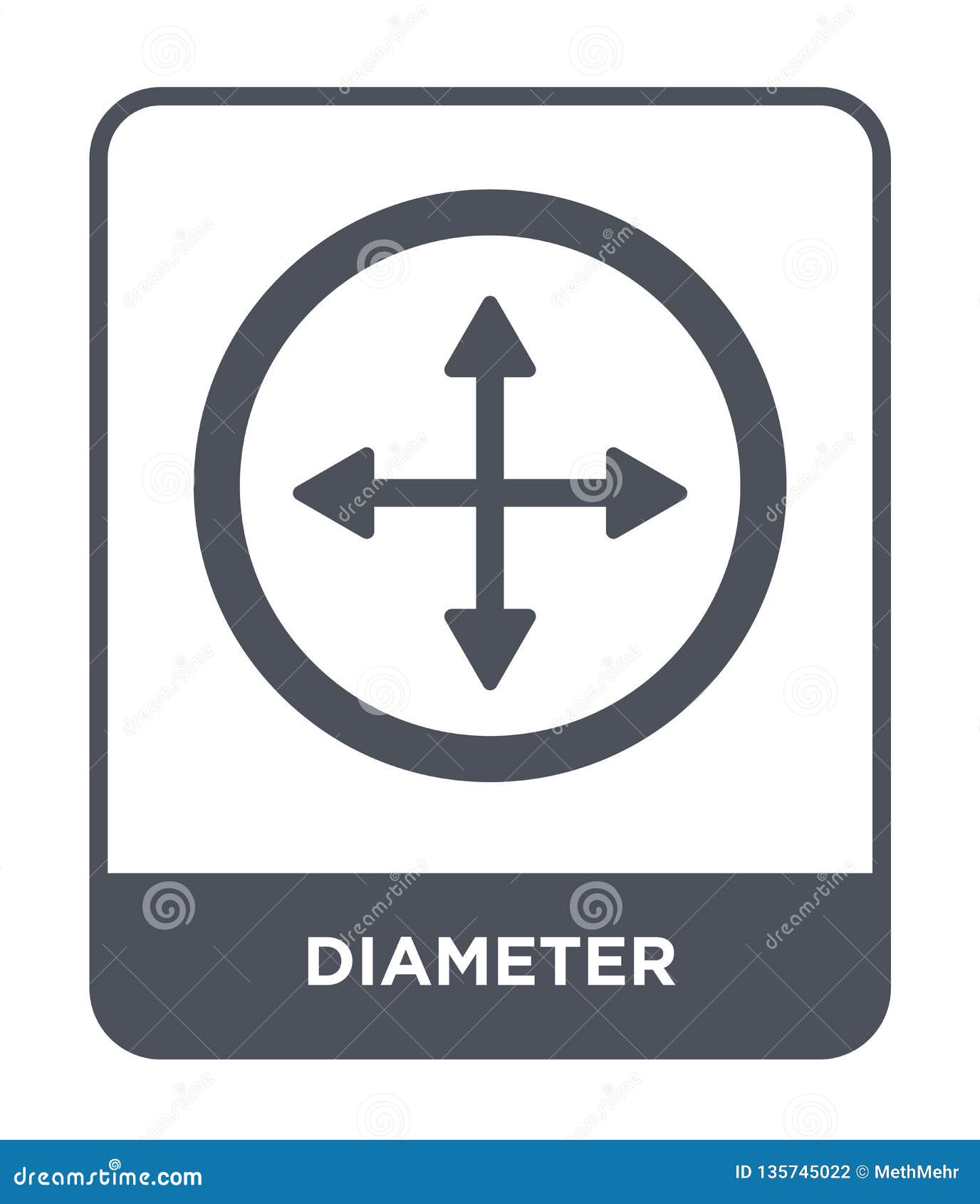 Diameter Icon in Trendy Design Style. Diameter Icon Isolated on White ...