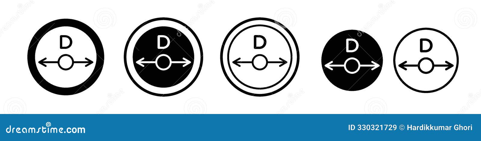 Diameter Icon Set Simple Design. Vector Illustration | CartoonDealer ...