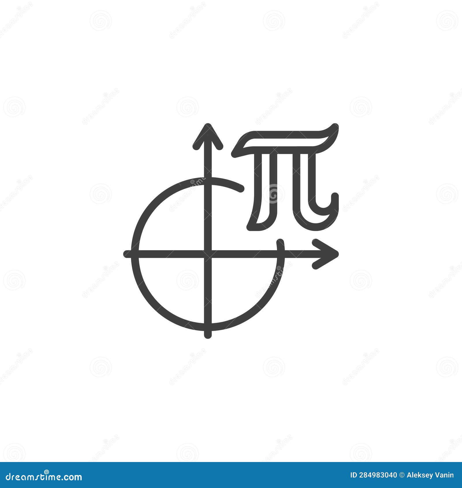 Diameter, Radius line icon stock illustration. Illustration of linear ...